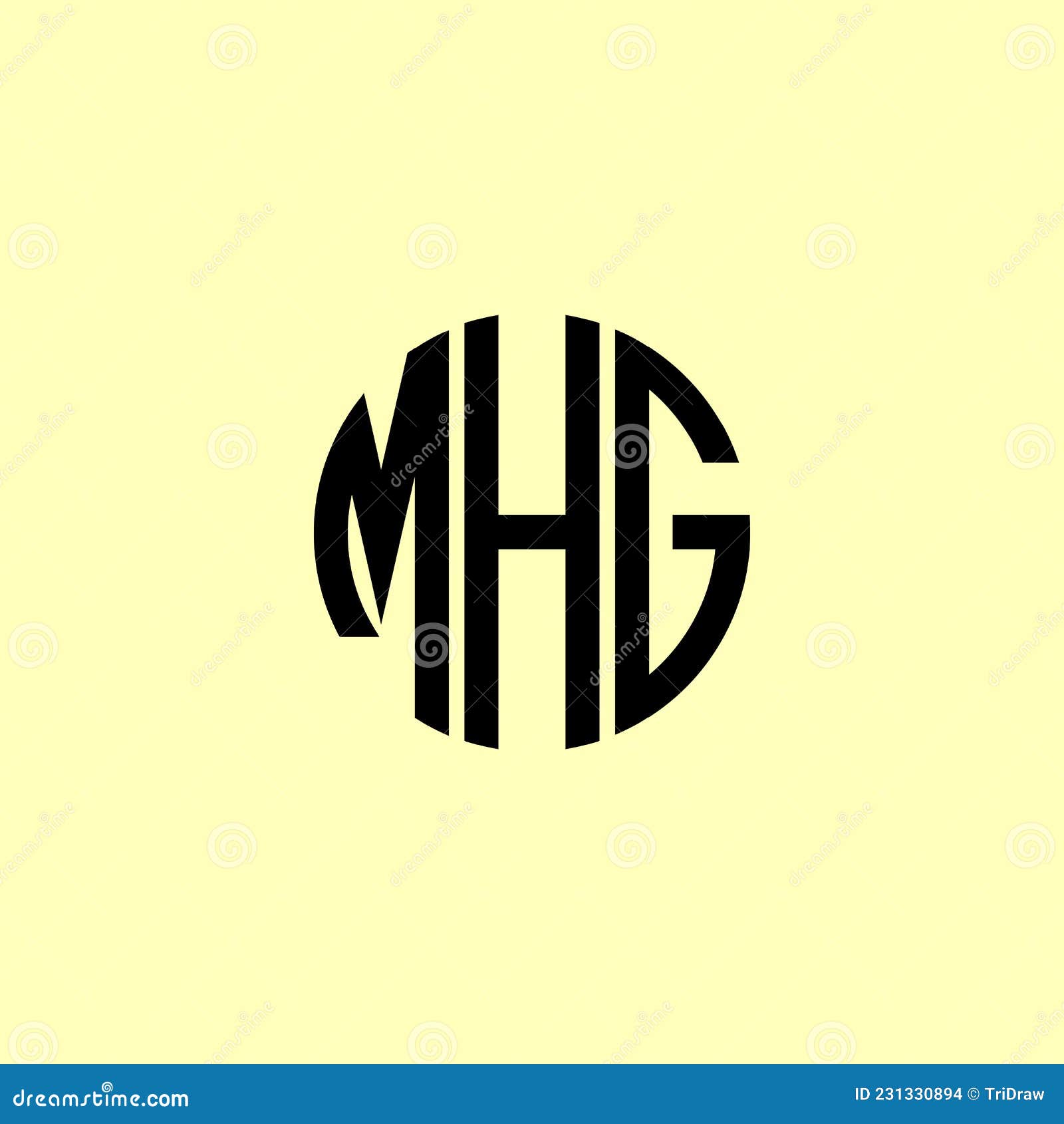 Creative Rounded Initial Letters MHG Logo Stock Vector - Illustration ...