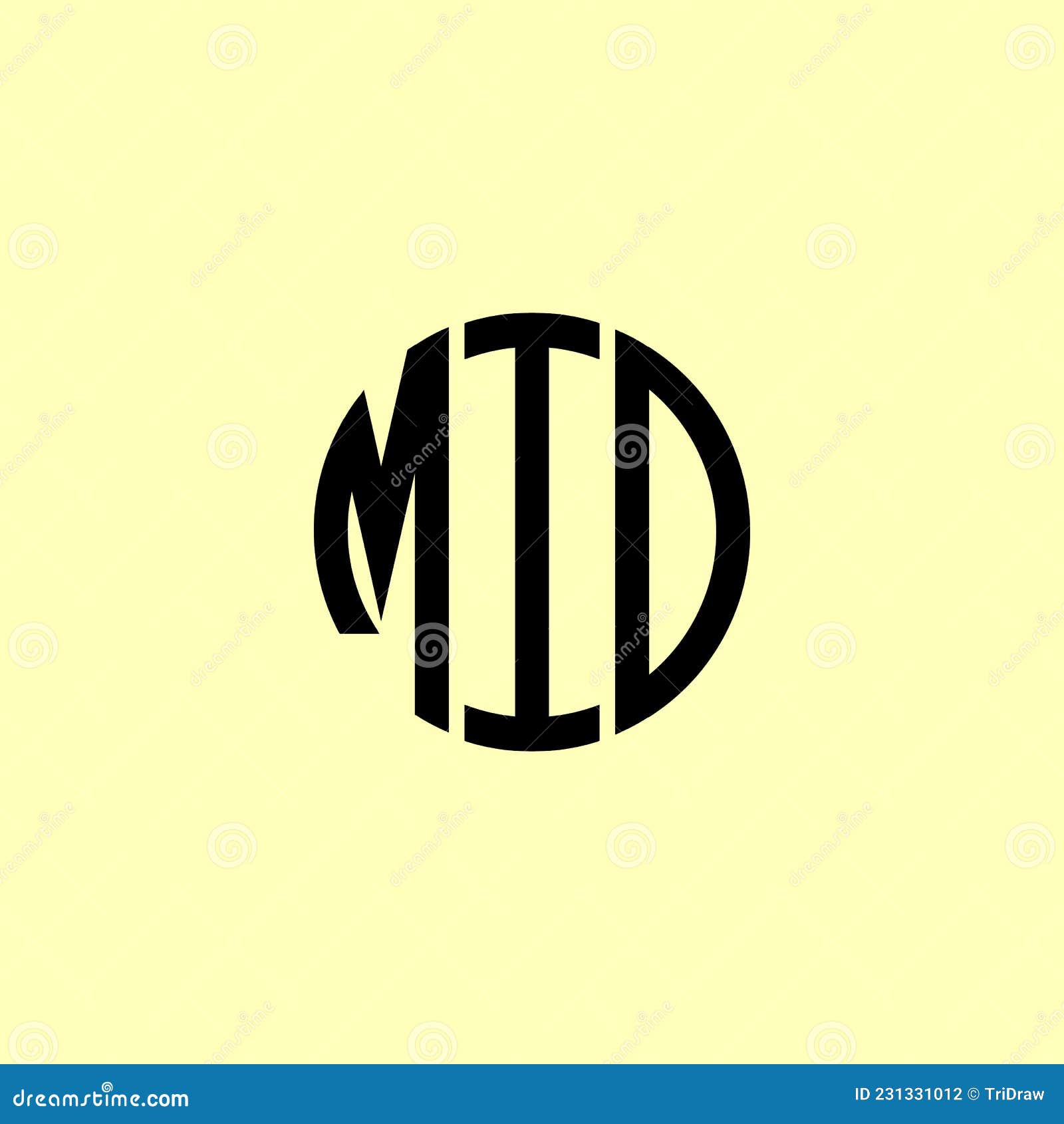 Creative Rounded Initial Letters MID Logo Stock Vector - Illustration ...
