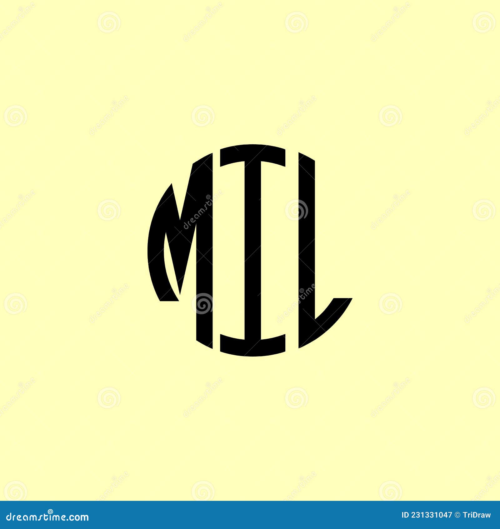 Creative Rounded Initial Letters MIL Logo Stock Vector - Illustration ...