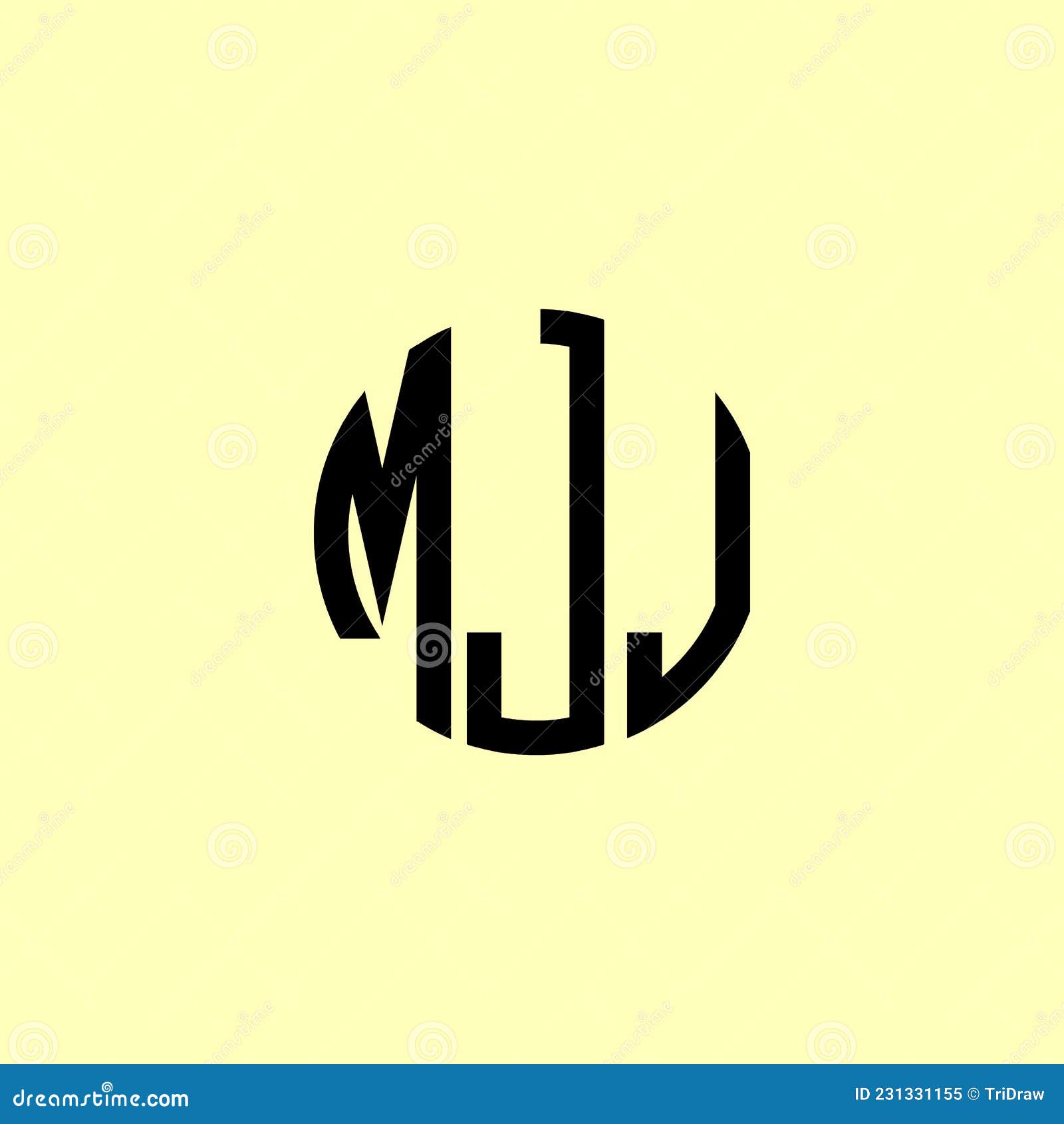 Creative Rounded Initial Letters MJJ Logo Stock Vector - Illustration ...
