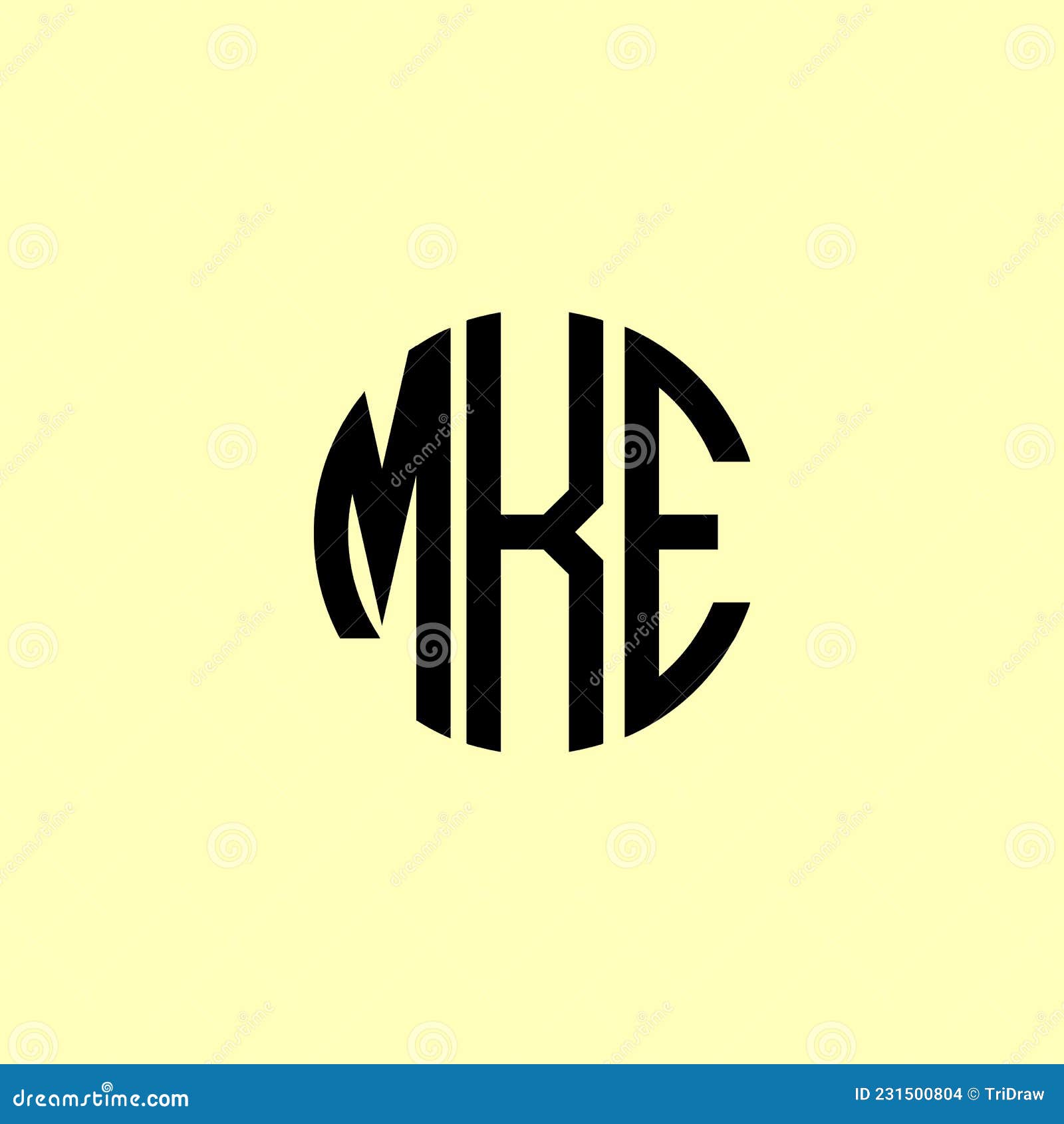 Creative Rounded Initial Letters MKE Logo Stock Vector - Illustration ...