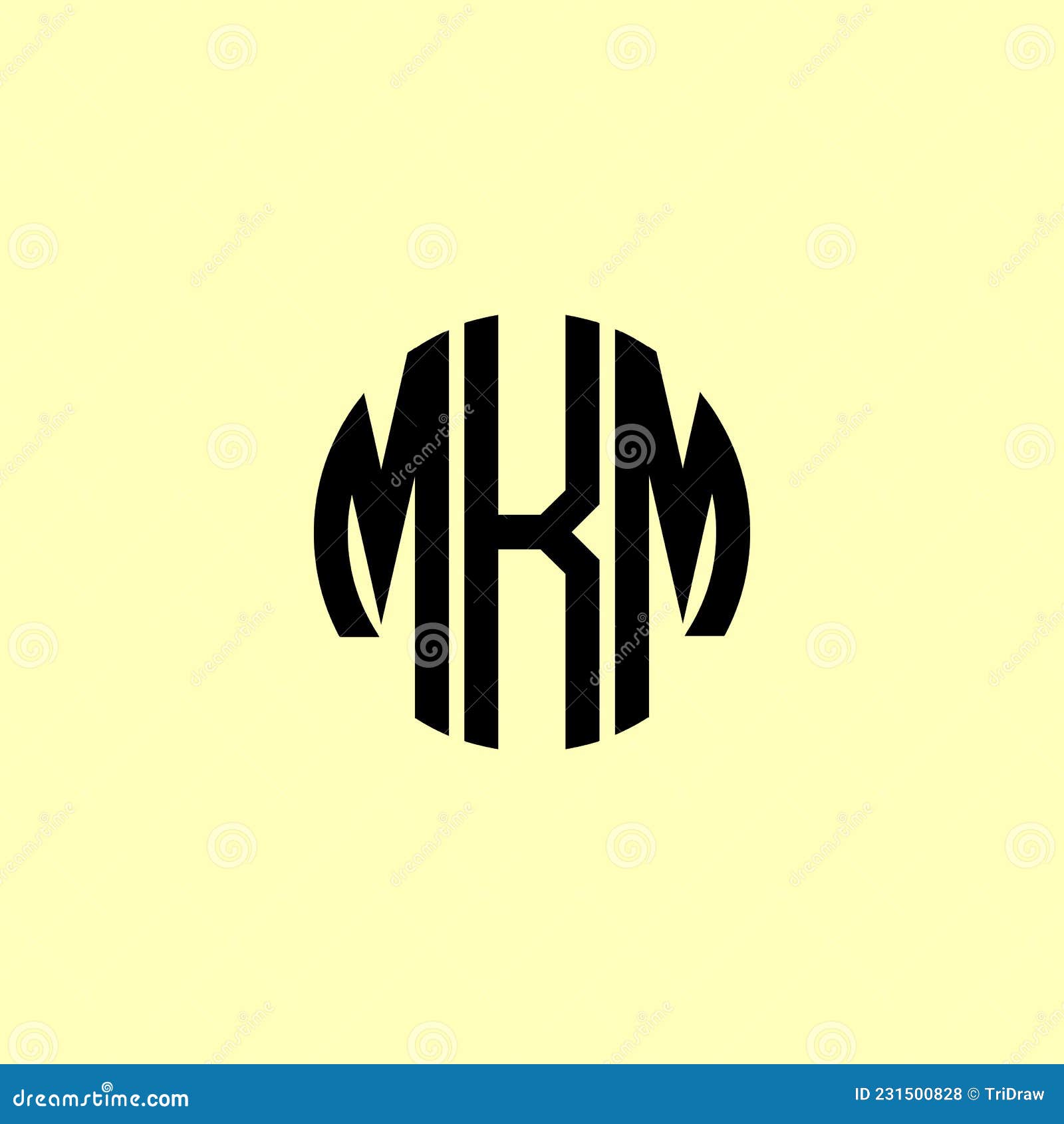 Creative Rounded Initial Letters MKM Logo Stock Vector - Illustration ...