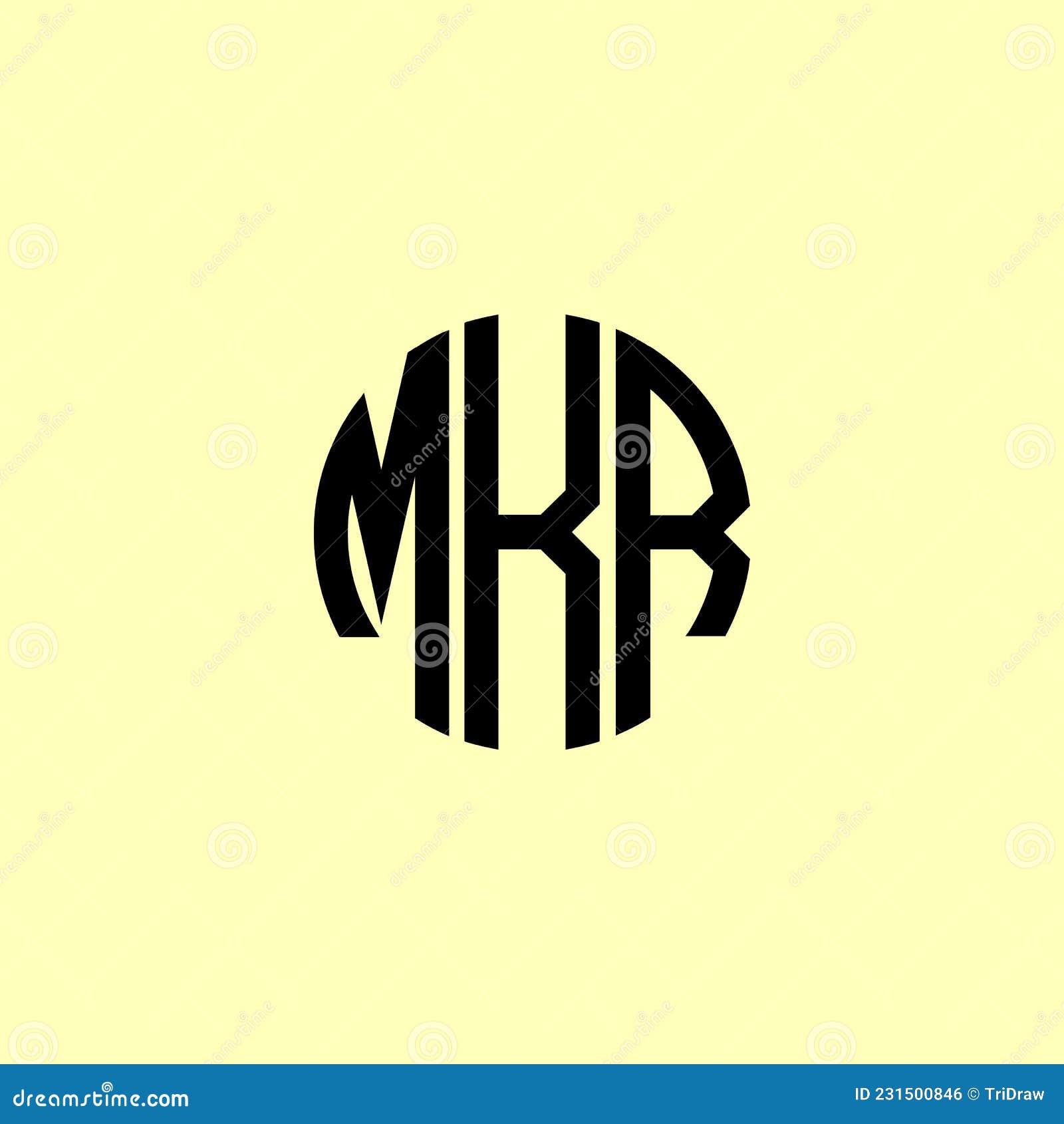 Creative Rounded Initial Letters MKR Logo Stock Vector - Illustration ...