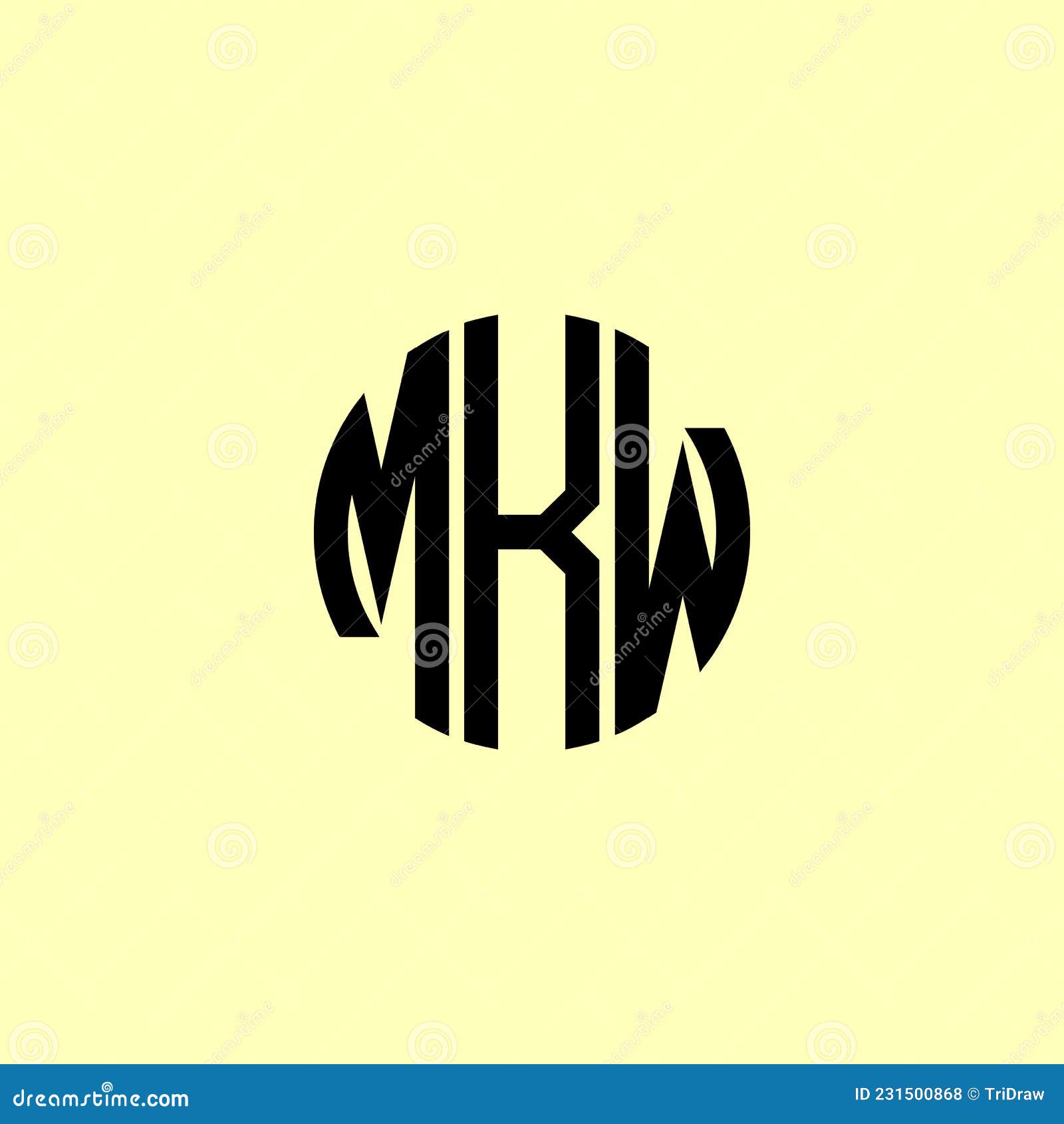 Creative Rounded Initial Letters MKW Logo Stock Vector - Illustration ...