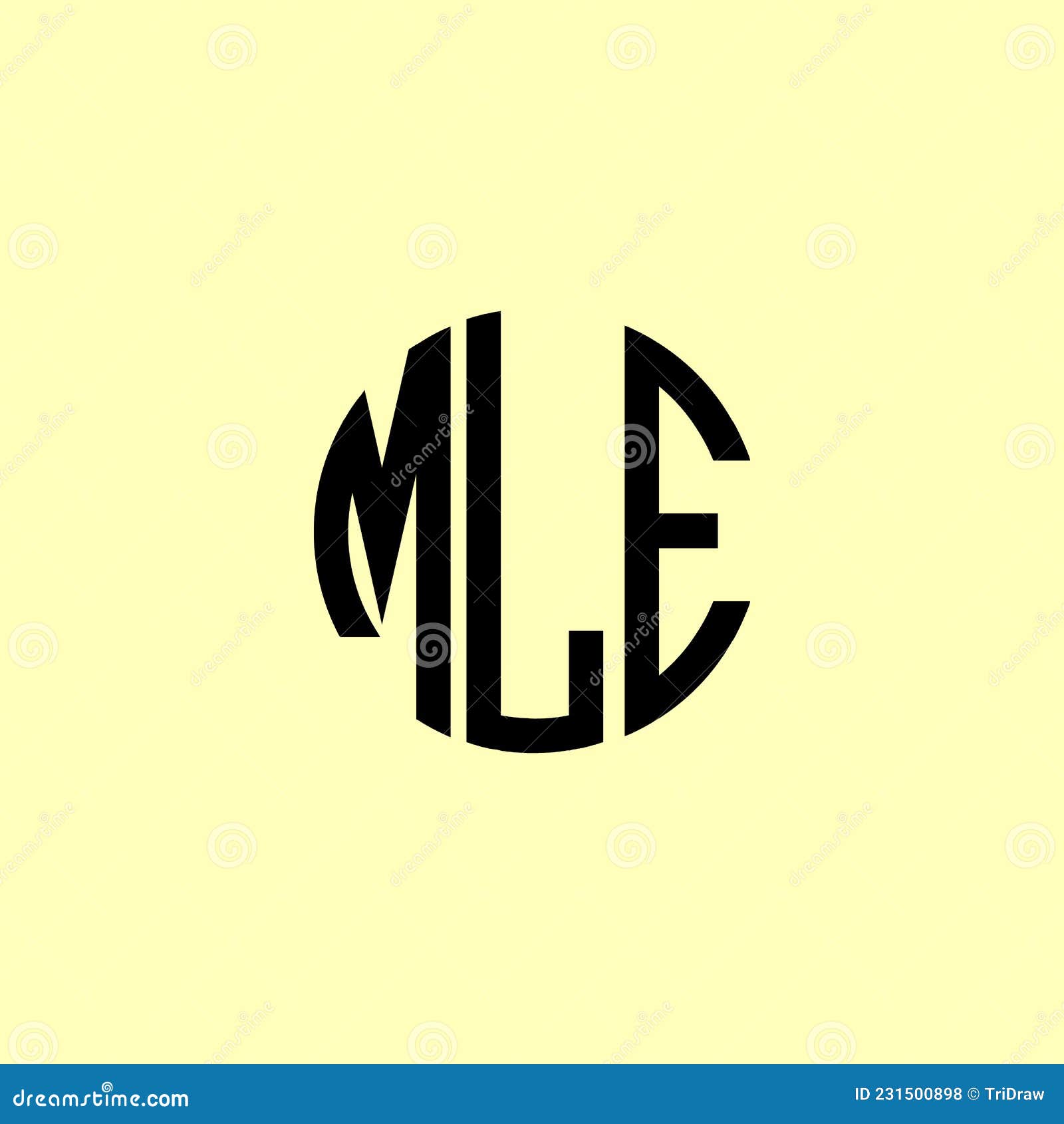 Creative Rounded Initial Letters MLE Logo Stock Vector - Illustration ...