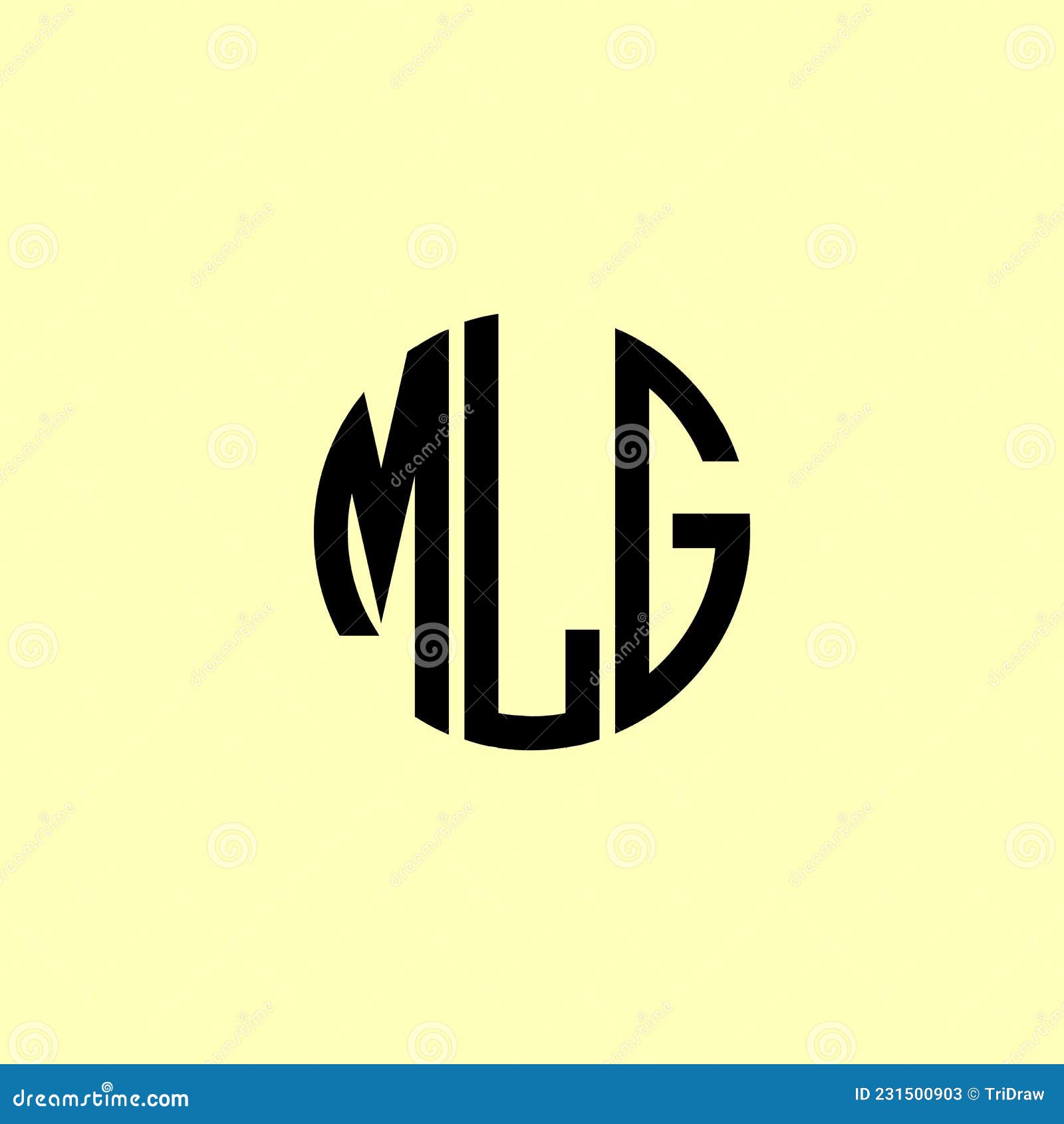 Creative Rounded Initial Letters MLG Logo Stock Vector - Illustration ...