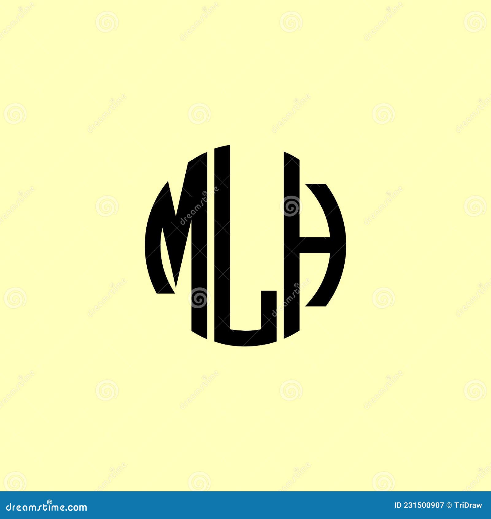 Creative Rounded Initial Letters MLH Logo Stock Vector - Illustration ...