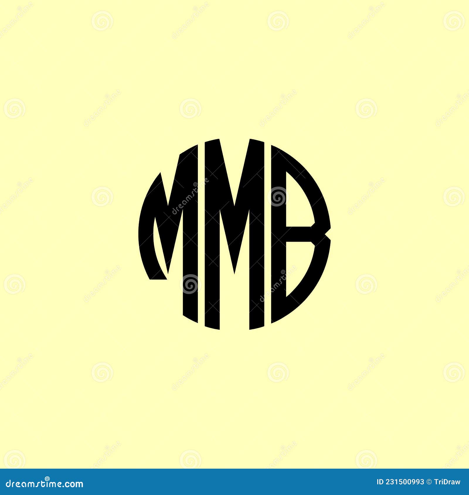Creative Rounded Initial Letters MMB Logo Cartoon Vector ...