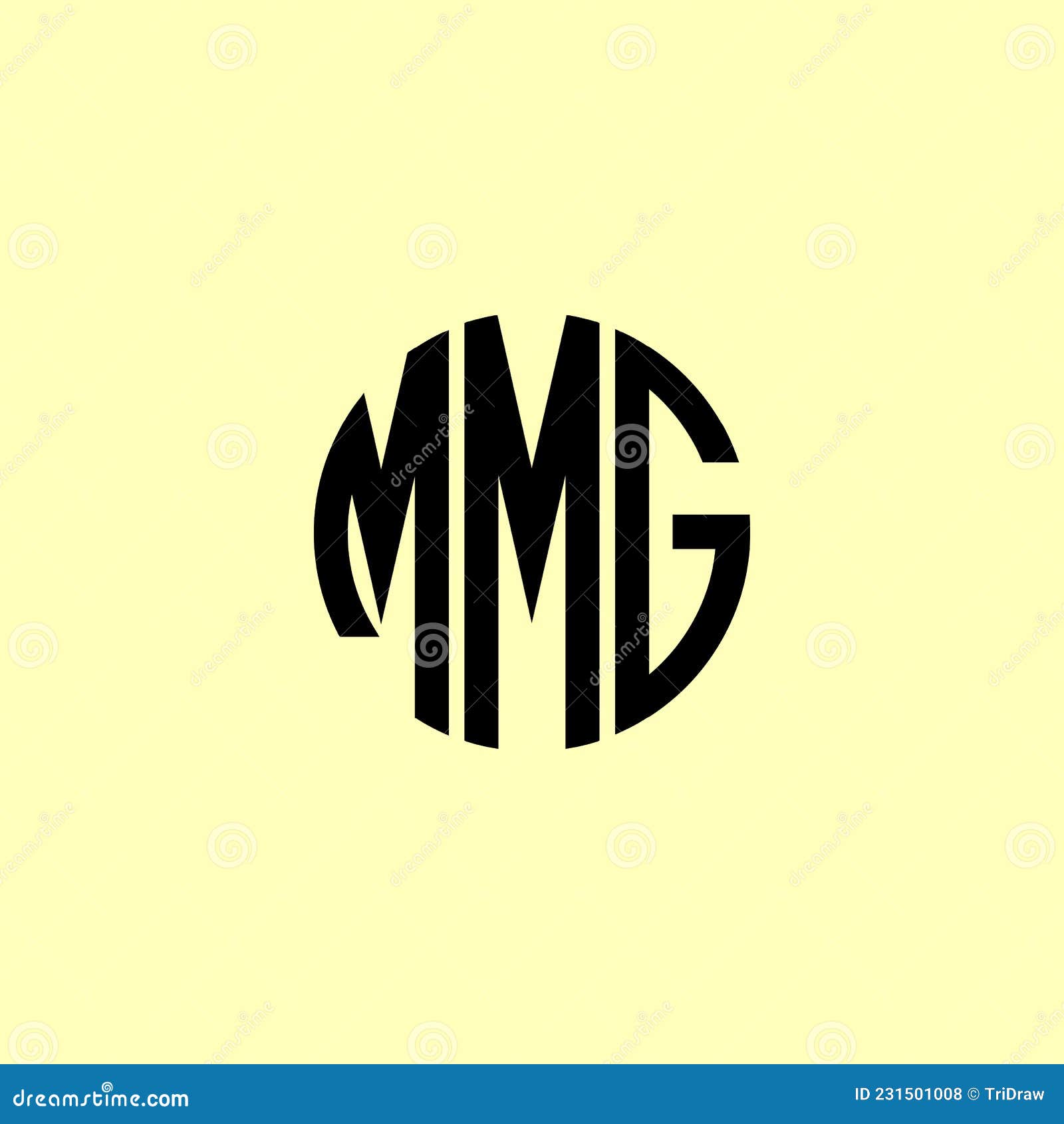 Creative Rounded Initial Letters MMG Logo Stock Vector - Illustration ...