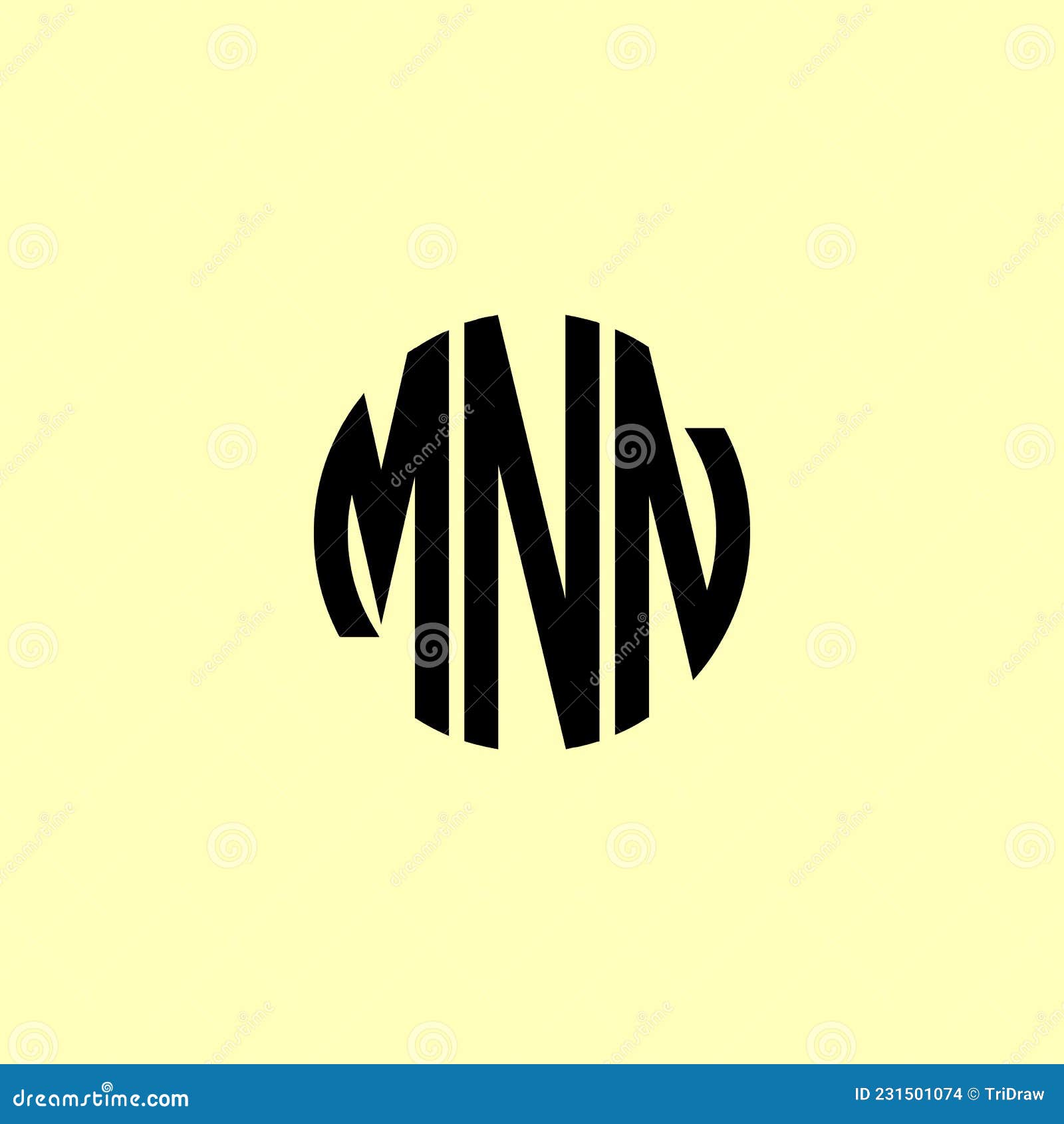 Creative Rounded Initial Letters MNN Logo Stock Vector - Illustration ...