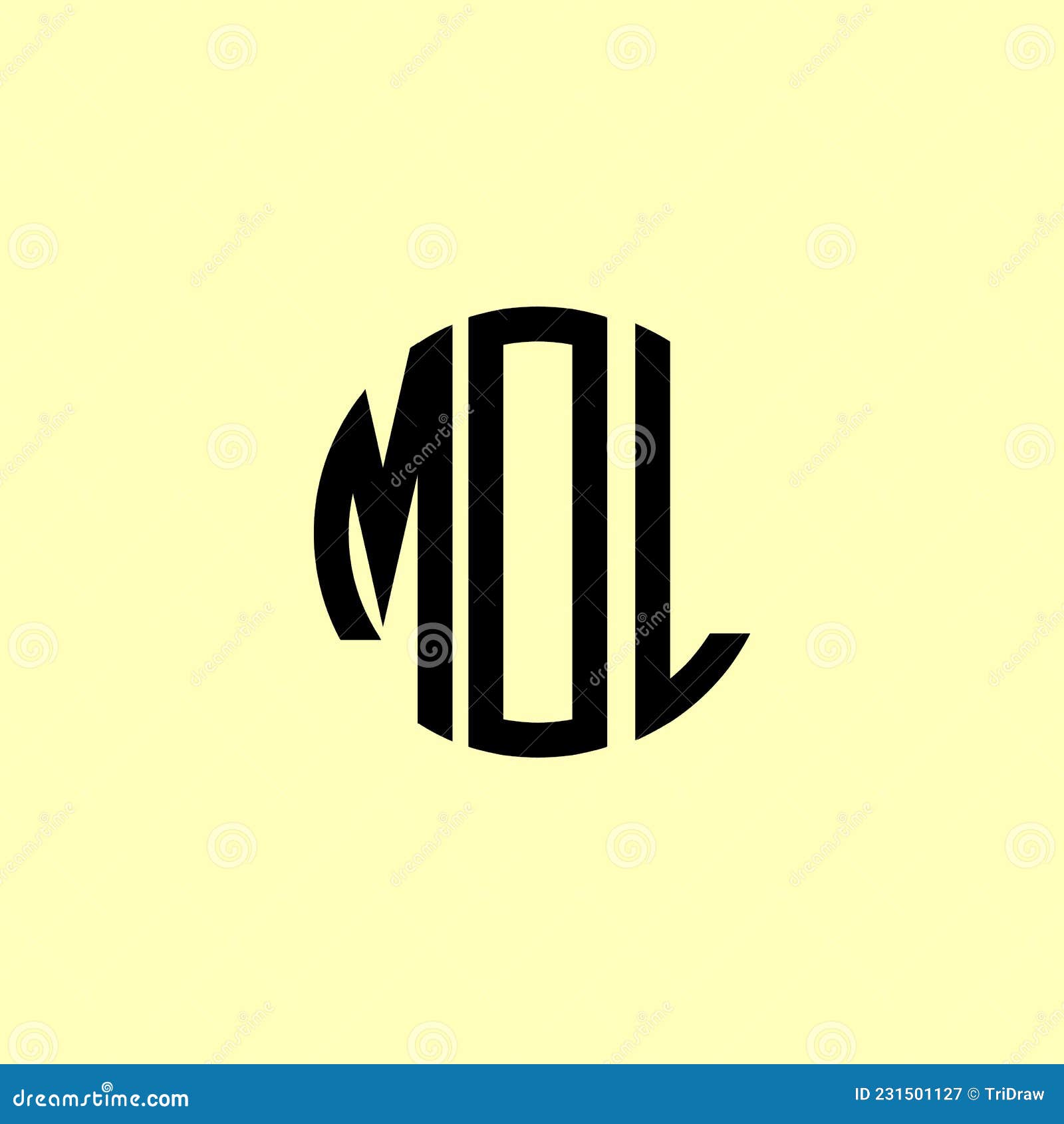 Creative Rounded Initial Letters MOL Logo Cartoon Vector ...