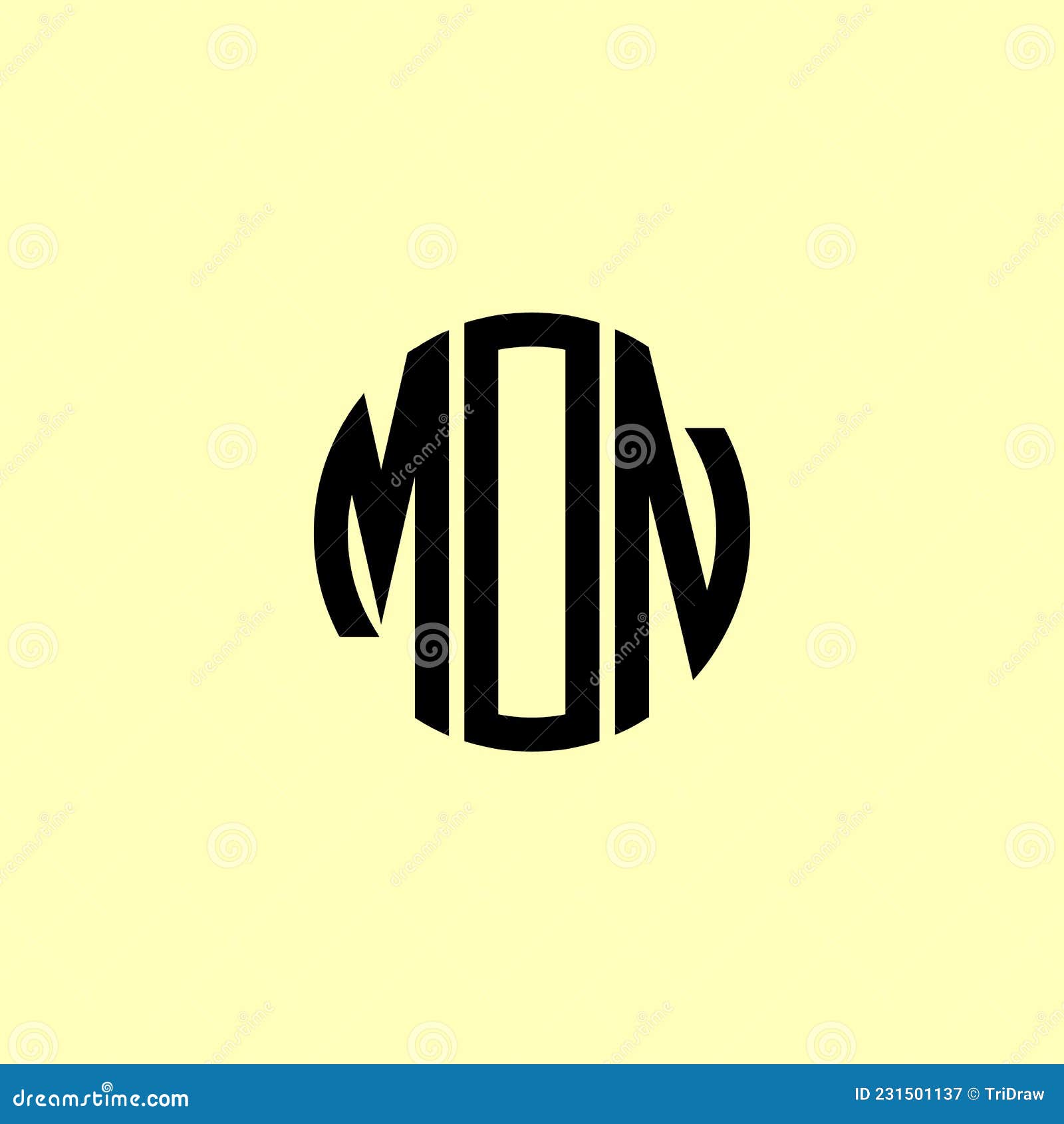 Creative Rounded Initial Letters MON Logo Stock Vector - Illustration ...