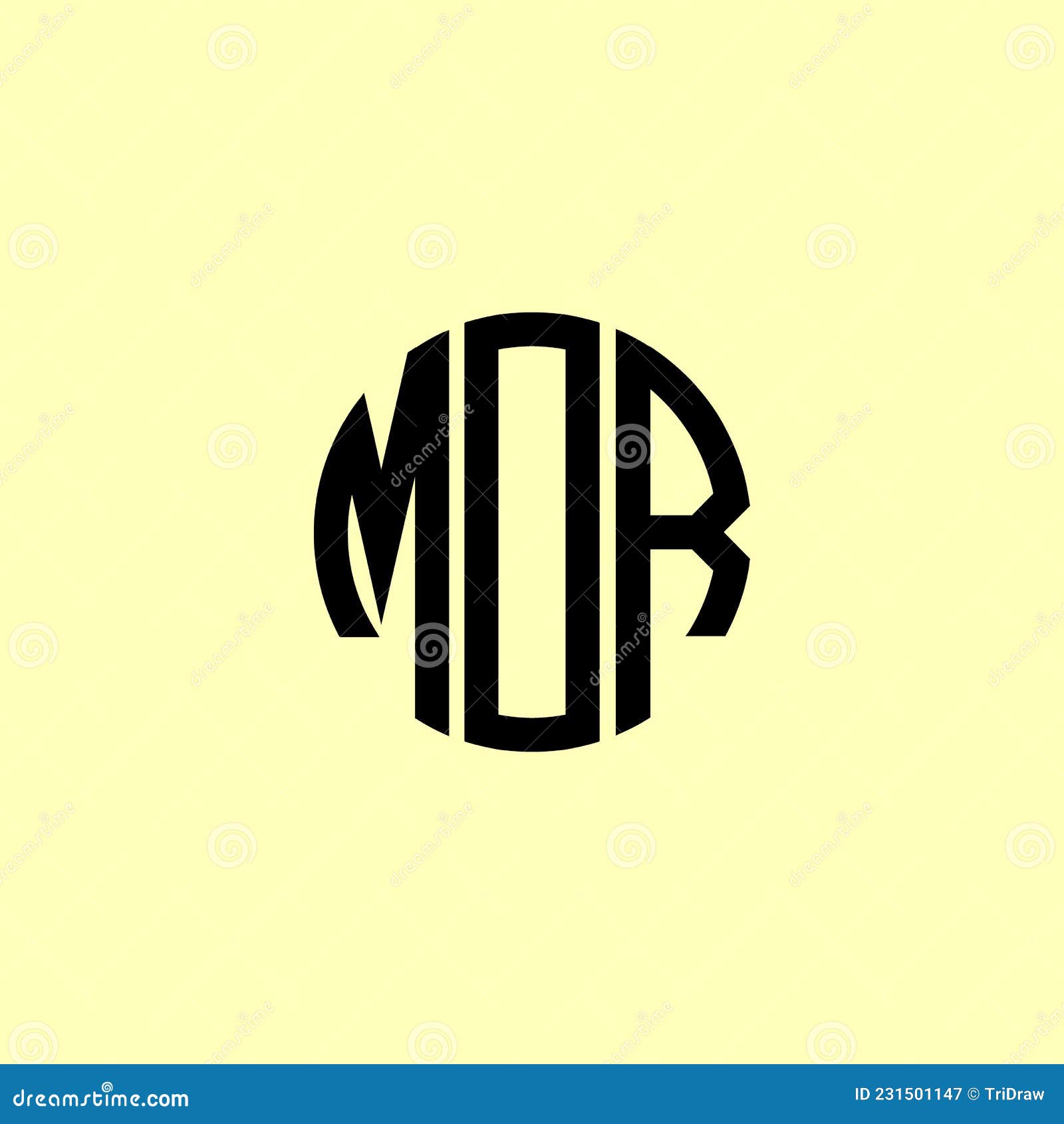 Creative Rounded Initial Letters MOR Logo Cartoon Vector ...