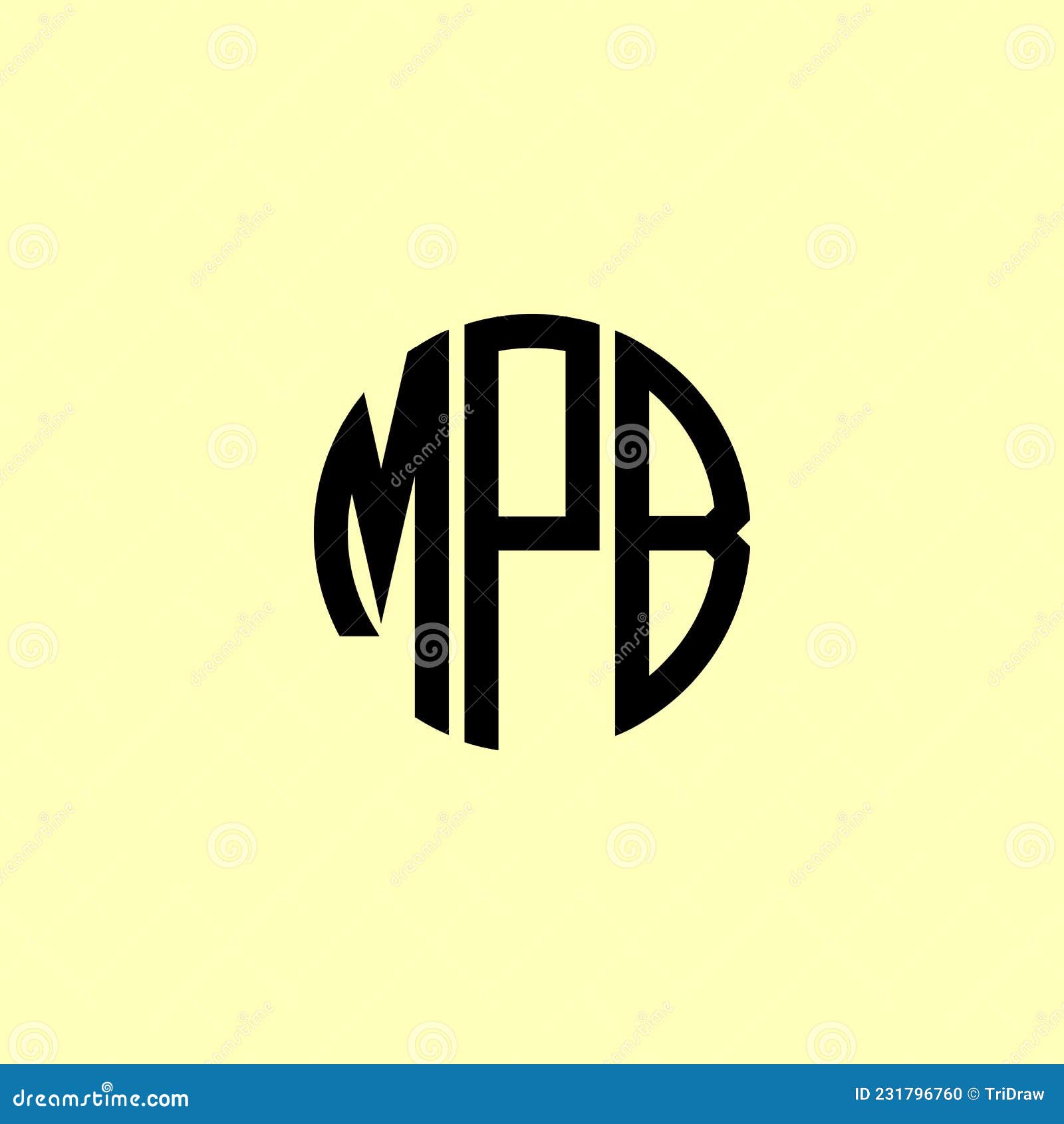 Creative Rounded Initial Letters MPB Logo Stock Vector - Illustration ...