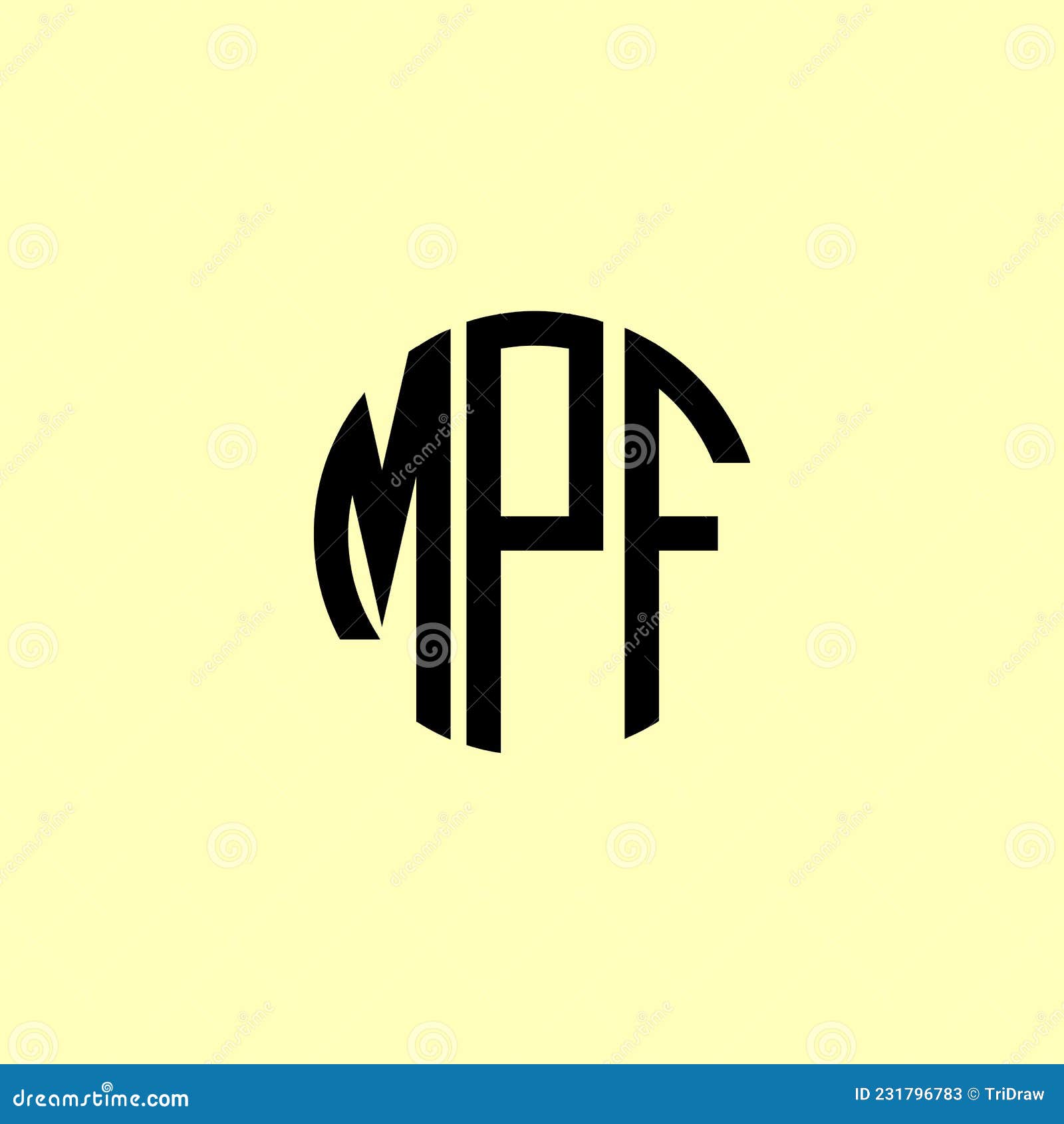 Creative Rounded Initial Letters MPF Logo Stock Vector - Illustration ...