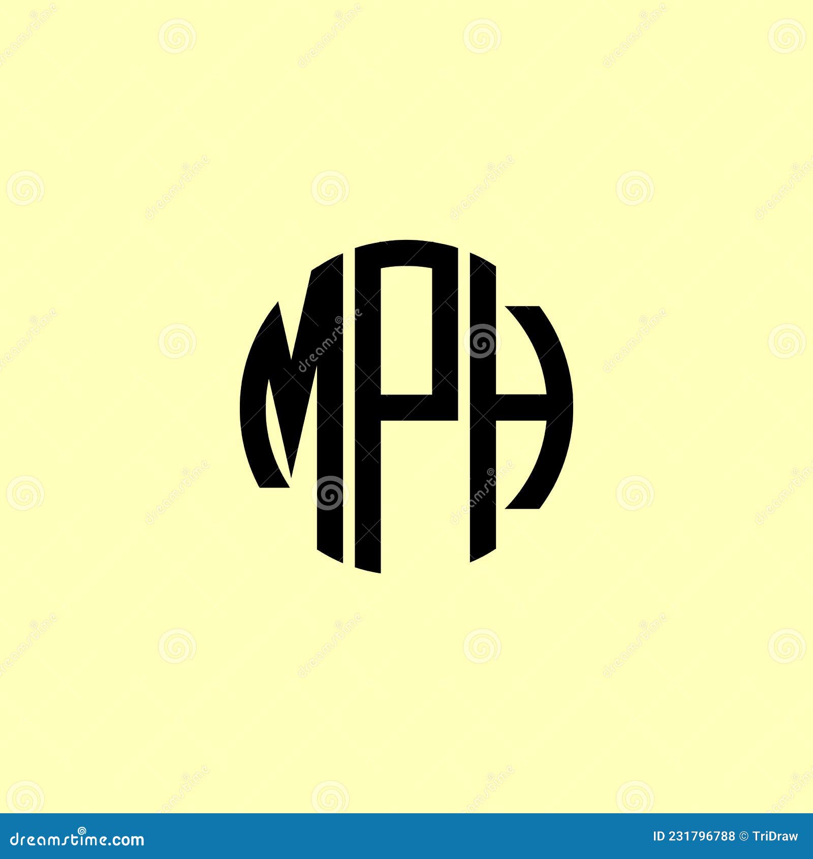 Creative Rounded Initial Letters MPH Logo Stock Vector - Illustration ...