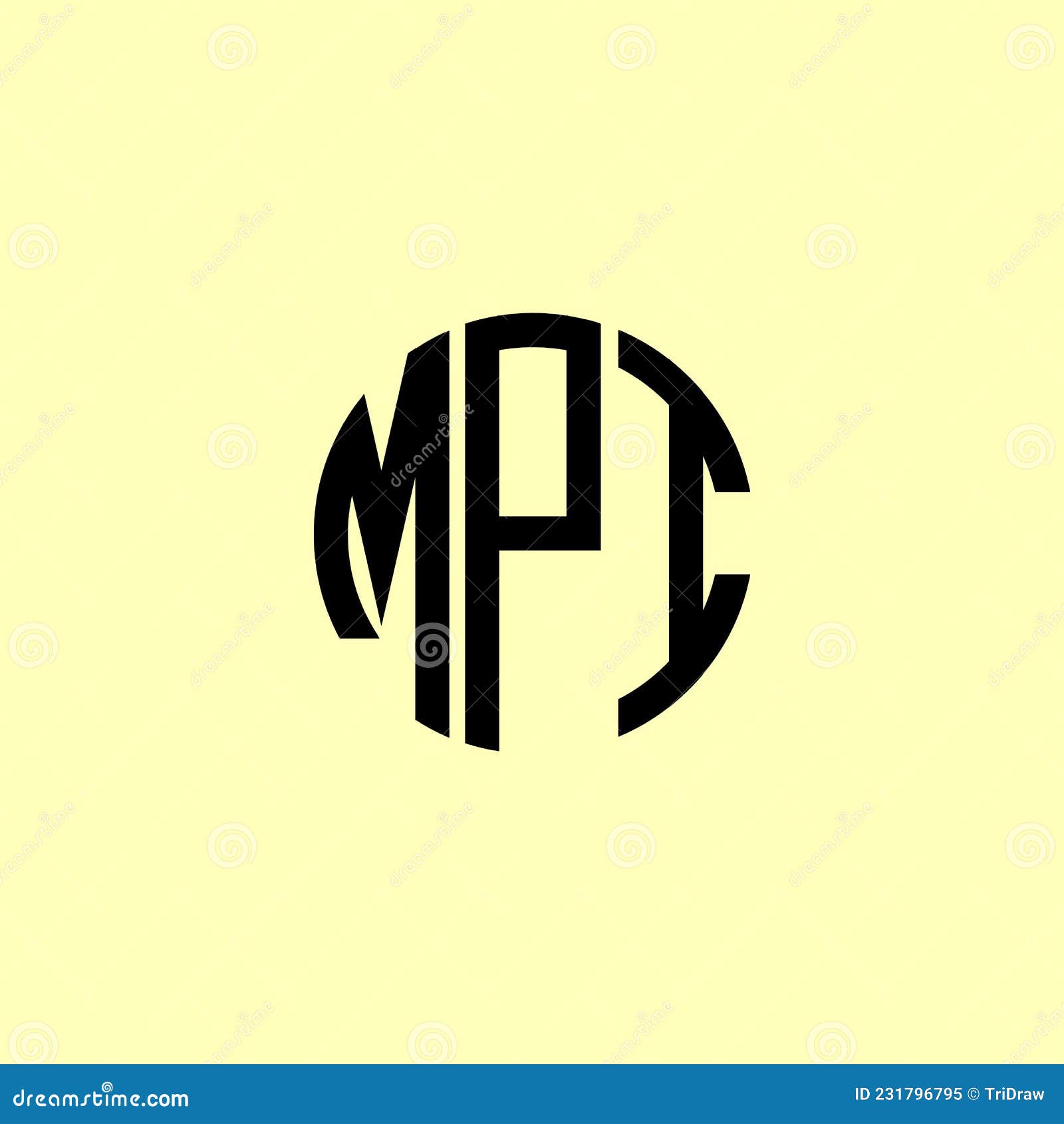 Creative Rounded Initial Letters MPI Logo Stock Vector - Illustration ...