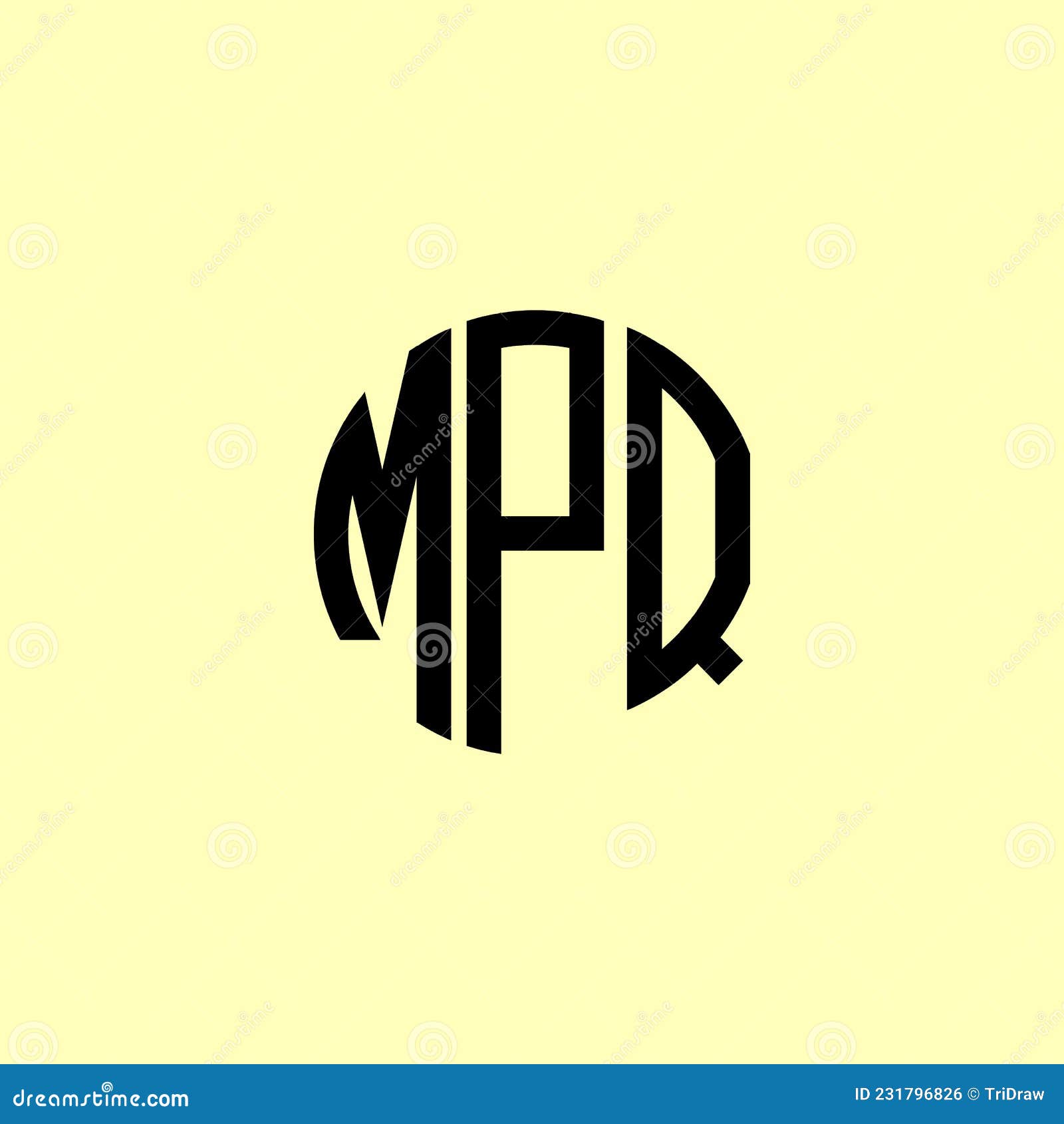 Creative Rounded Initial Letters MPQ Logo Stock Vector - Illustration ...