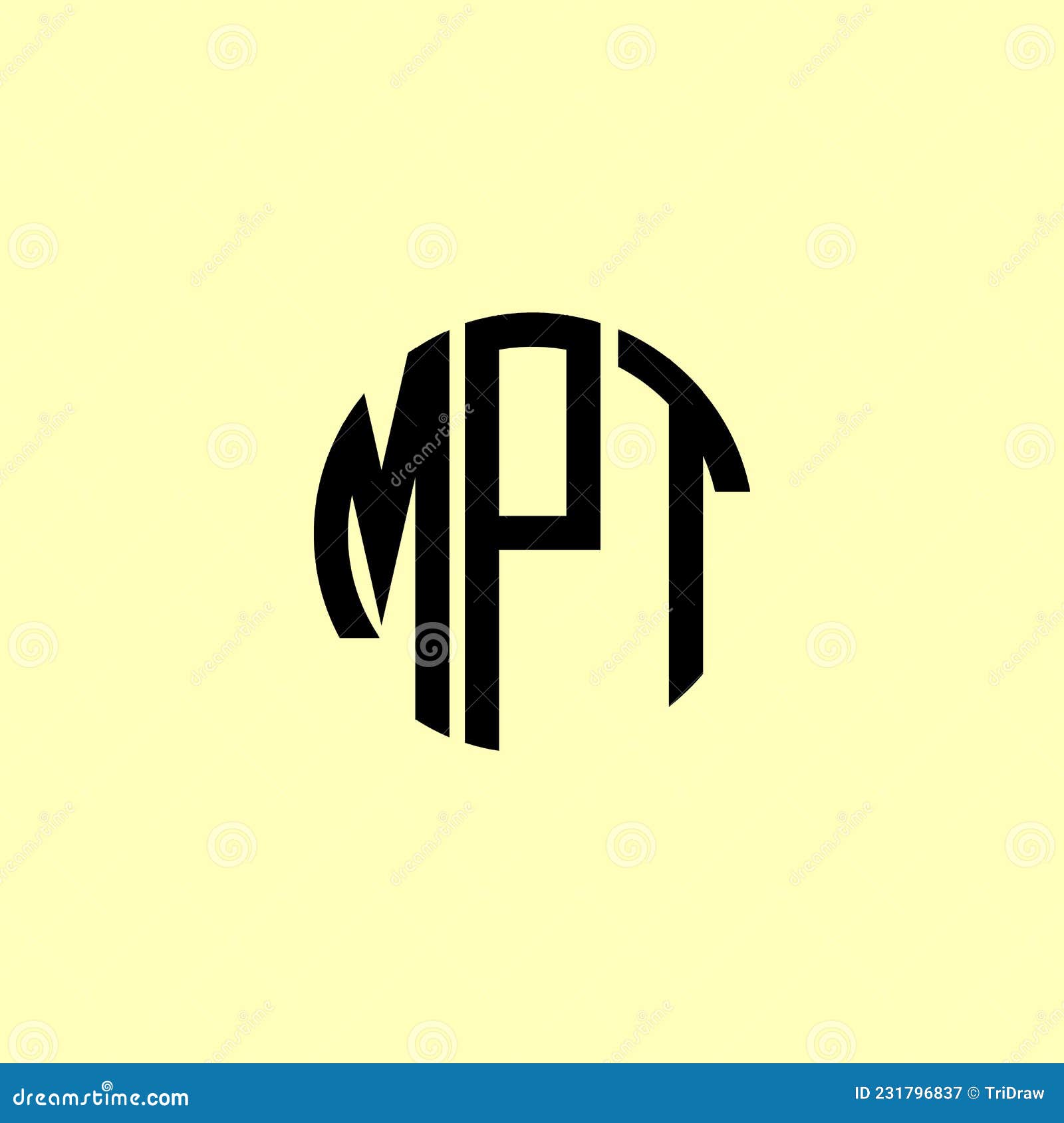 Creative Rounded Initial Letters MPT Logo Stock Vector - Illustration ...