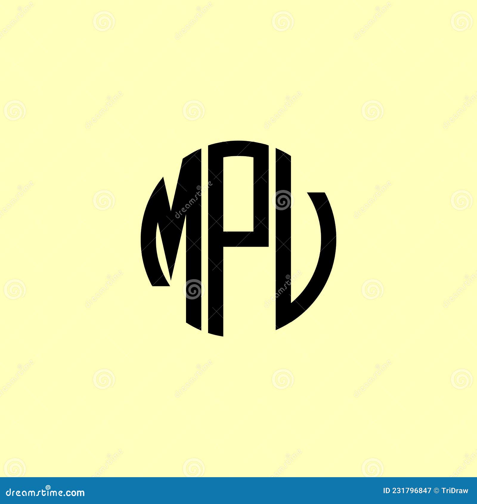 Creative Rounded Initial Letters MPV Logo Stock Vector - Illustration ...