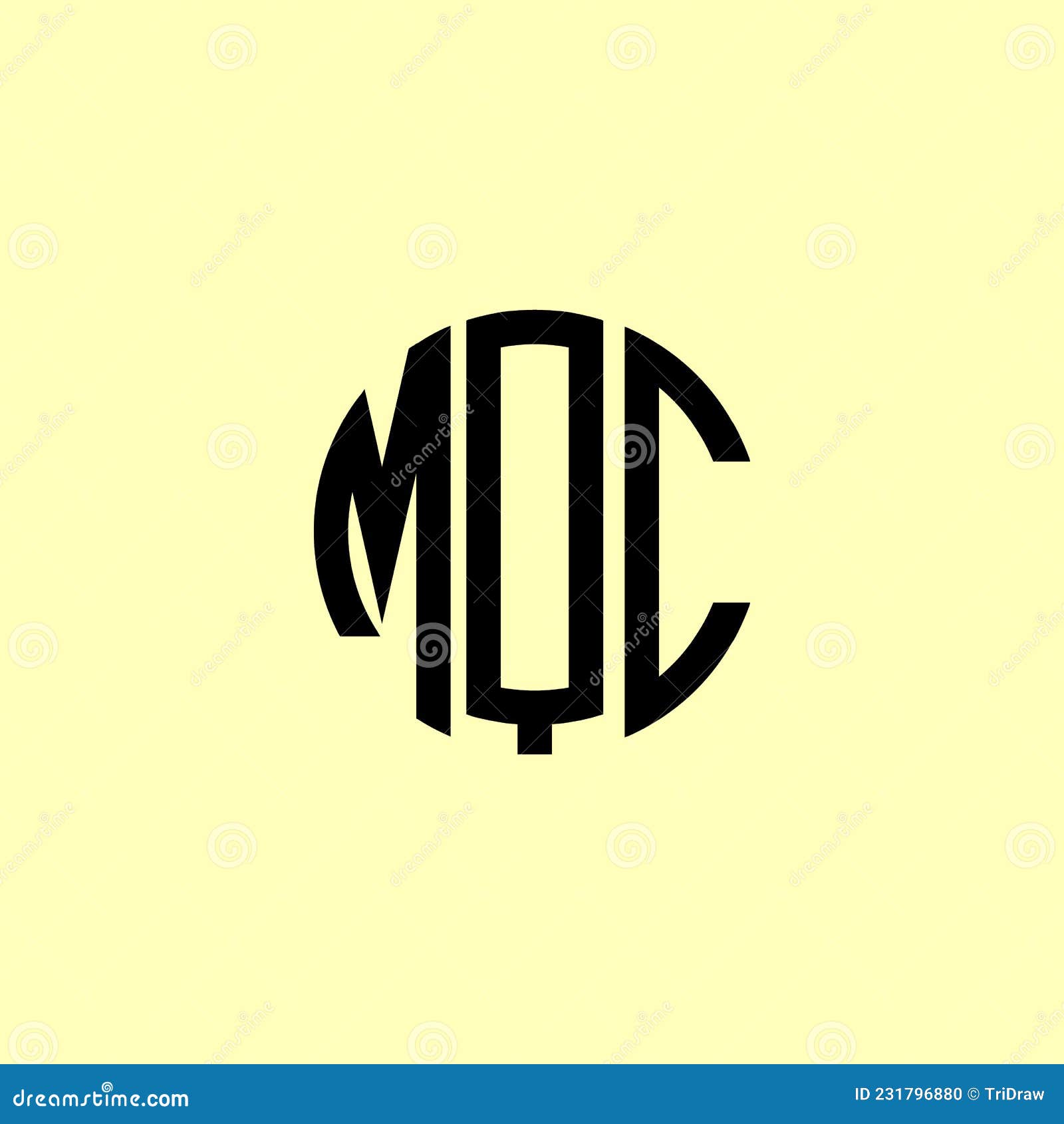 Creative Rounded Initial Letters MQC Logo Stock Vector - Illustration ...