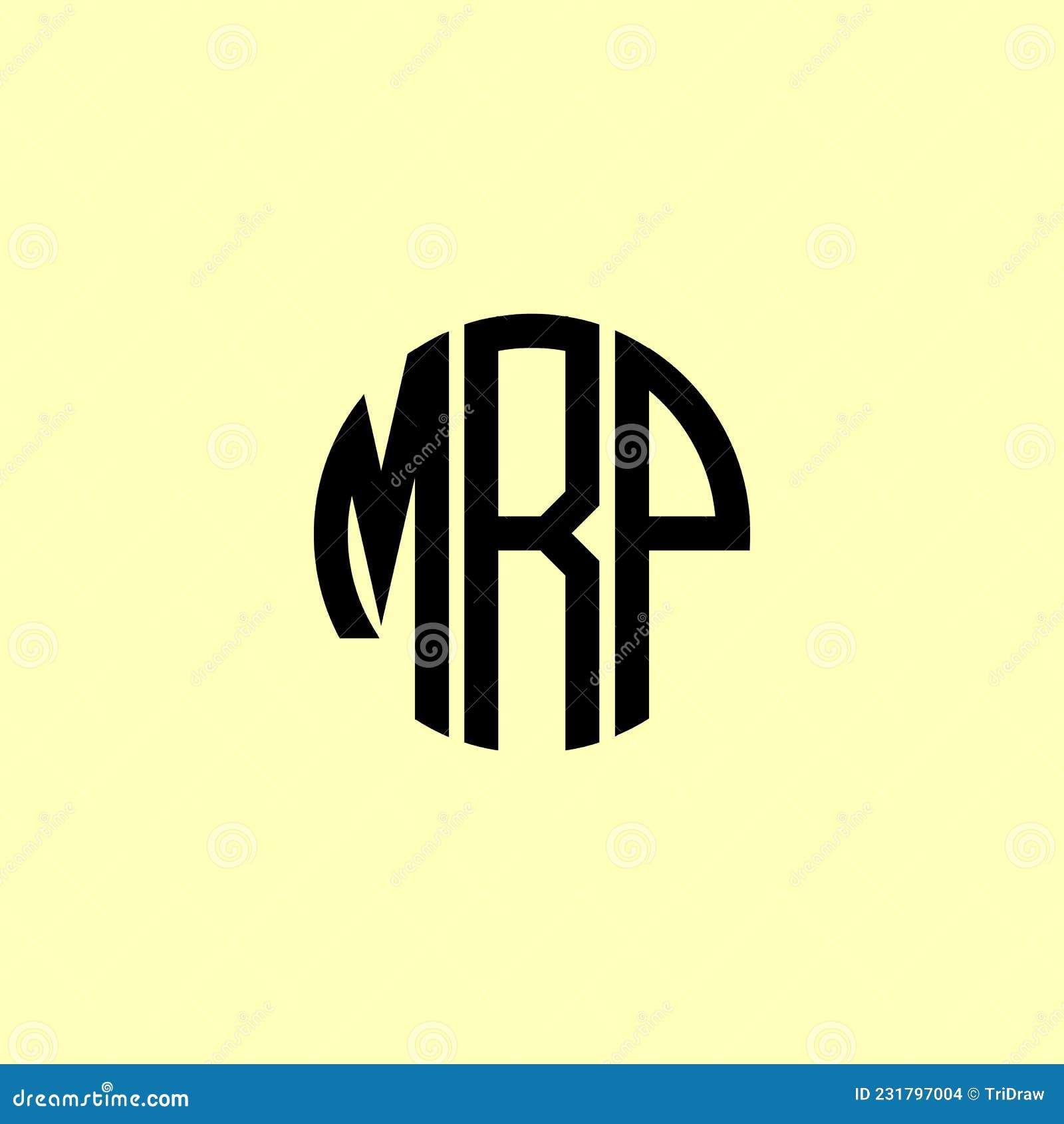 Creative Rounded Initial Letters MRP Logo Stock Vector - Illustration ...