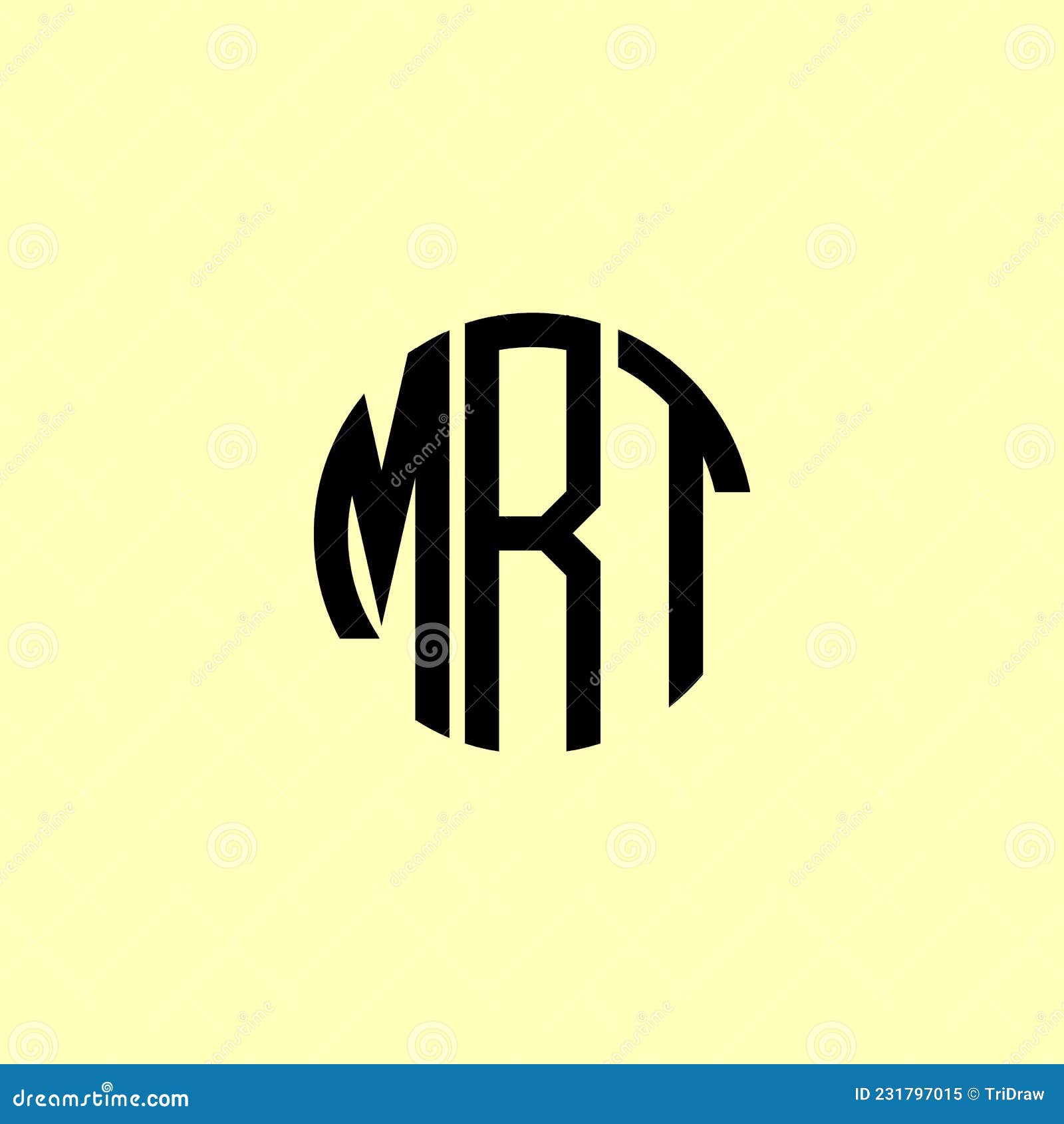 Creative Rounded Initial Letters MRT Logo Cartoon Vector ...