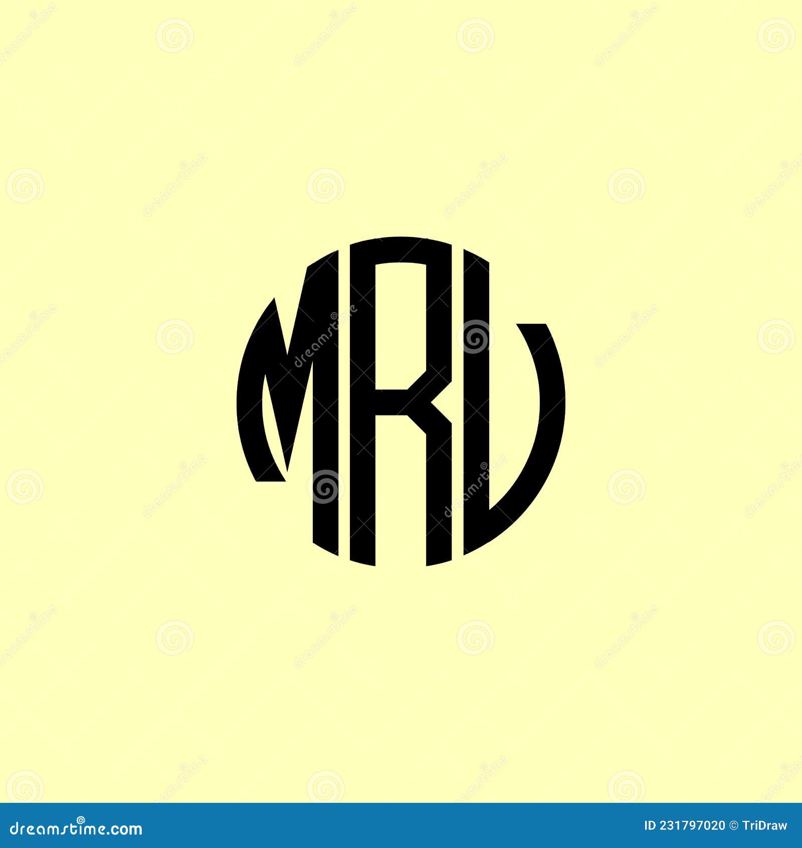 Creative Rounded Initial Letters MRV Logo Stock Vector - Illustration ...