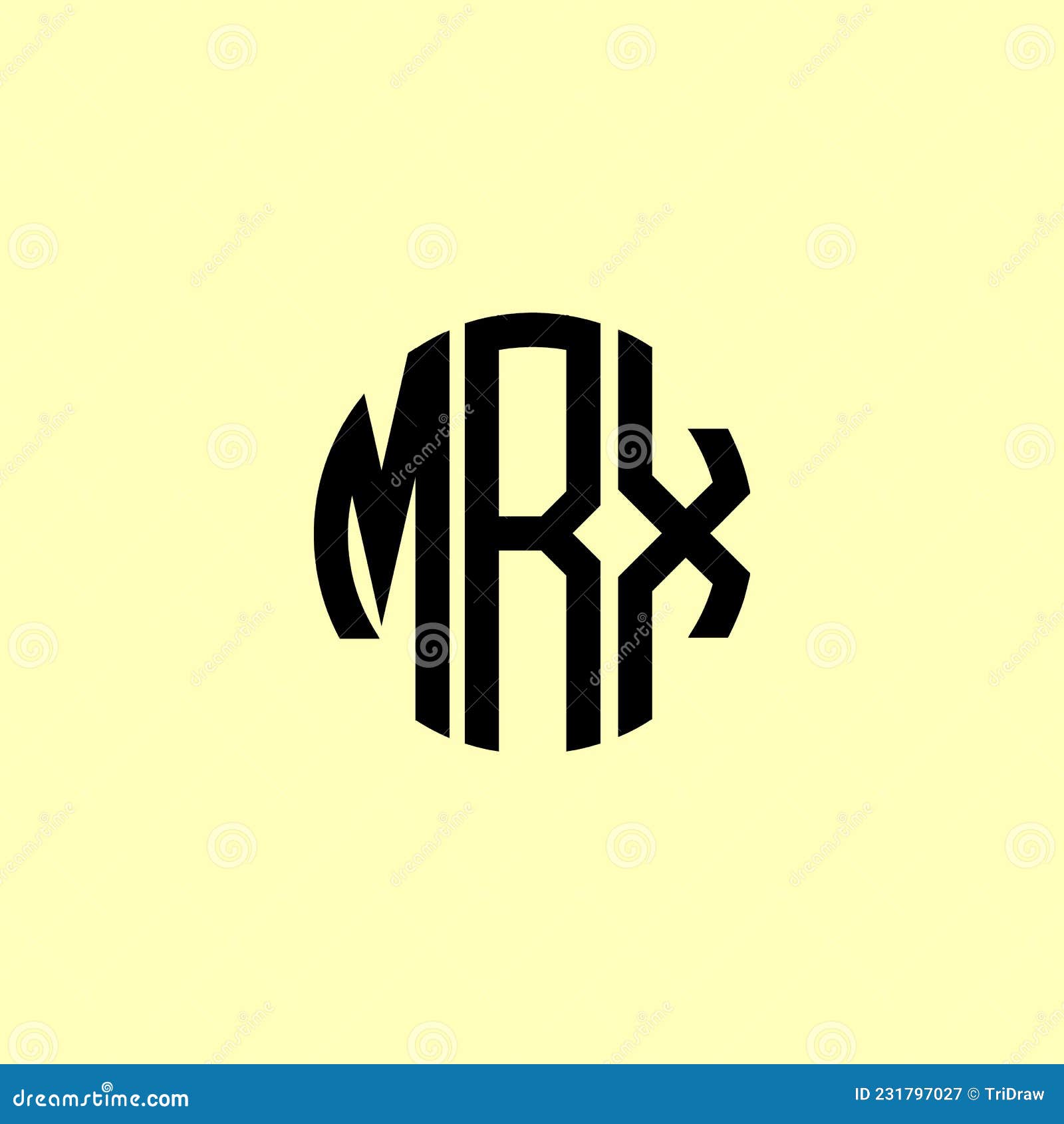 Creative Rounded Initial Letters MRX Logo Stock Vector - Illustration ...