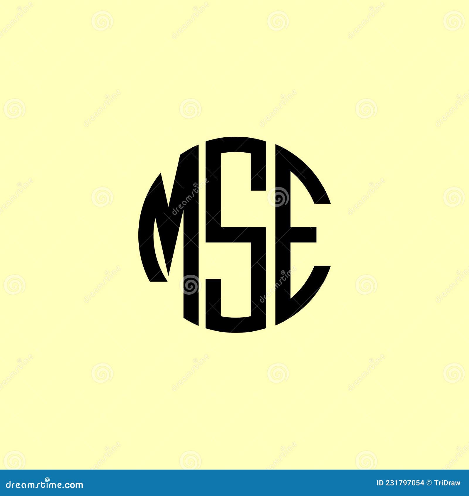 Creative Rounded Initial Letters MSE Logo Stock Vector - Illustration ...
