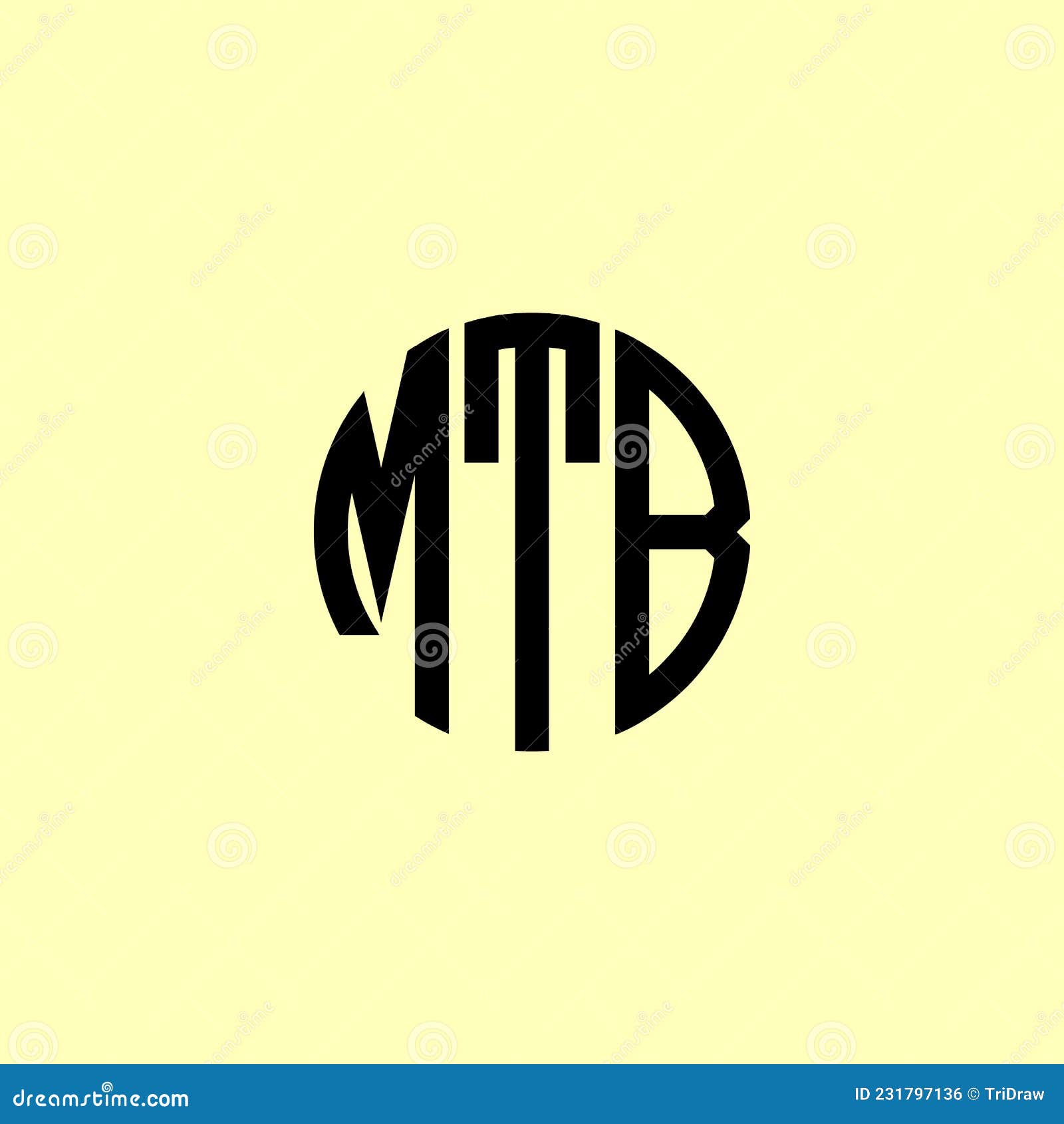 Creative Rounded Initial Letters MTB Logo Stock Vector - Illustration ...