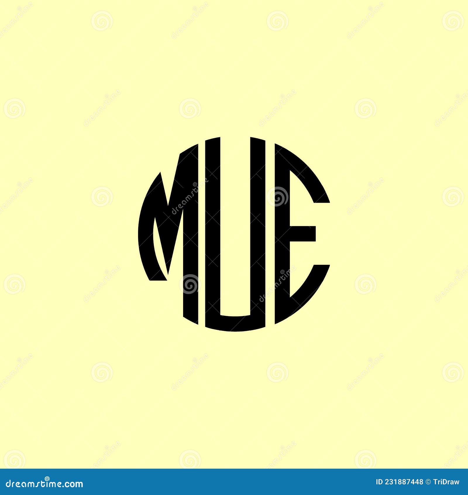 Creative Rounded Initial Letters MUE Logo Stock Vector - Illustration ...