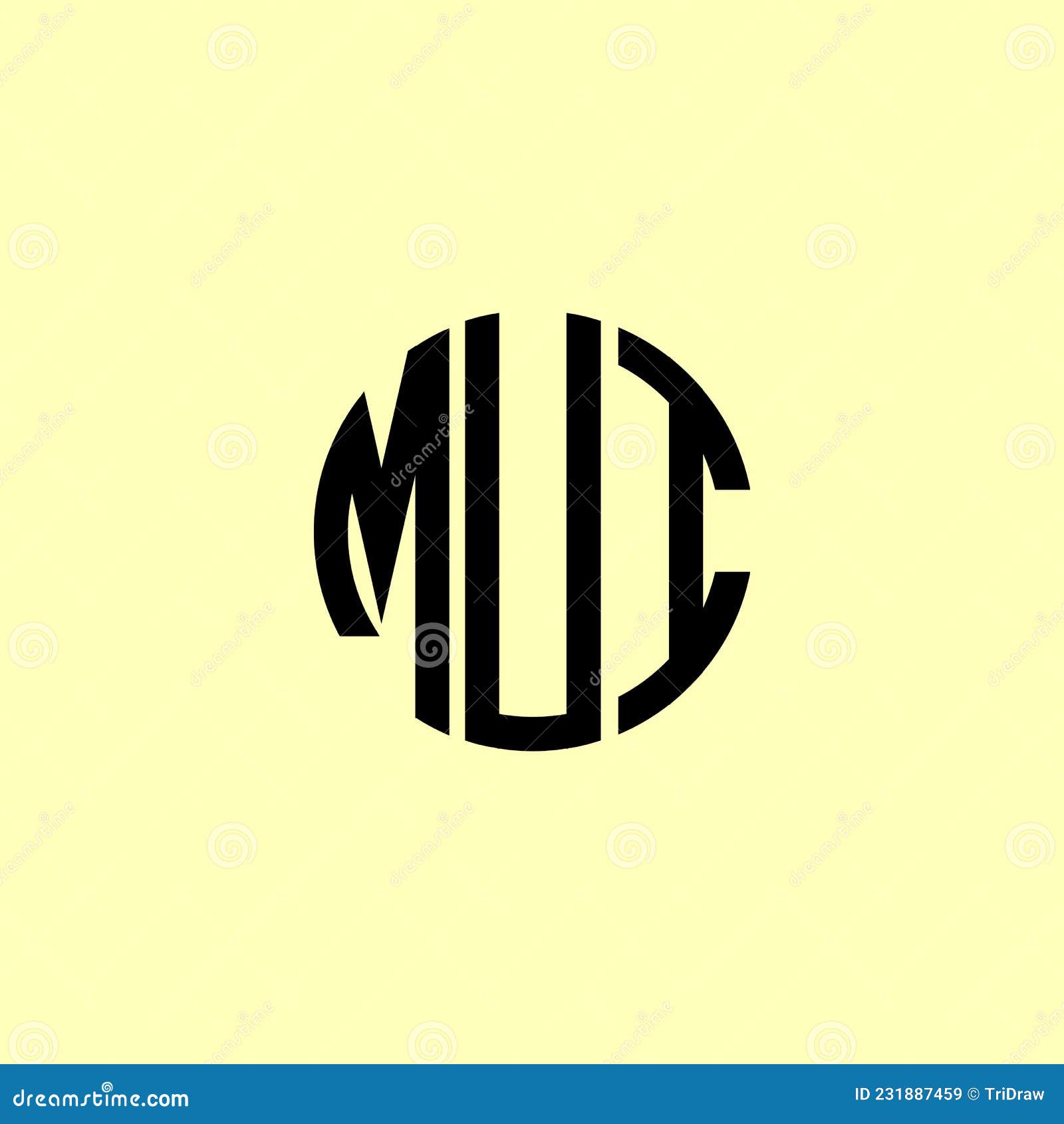 Creative Rounded Initial Letters MUI Logo Cartoon Vector ...