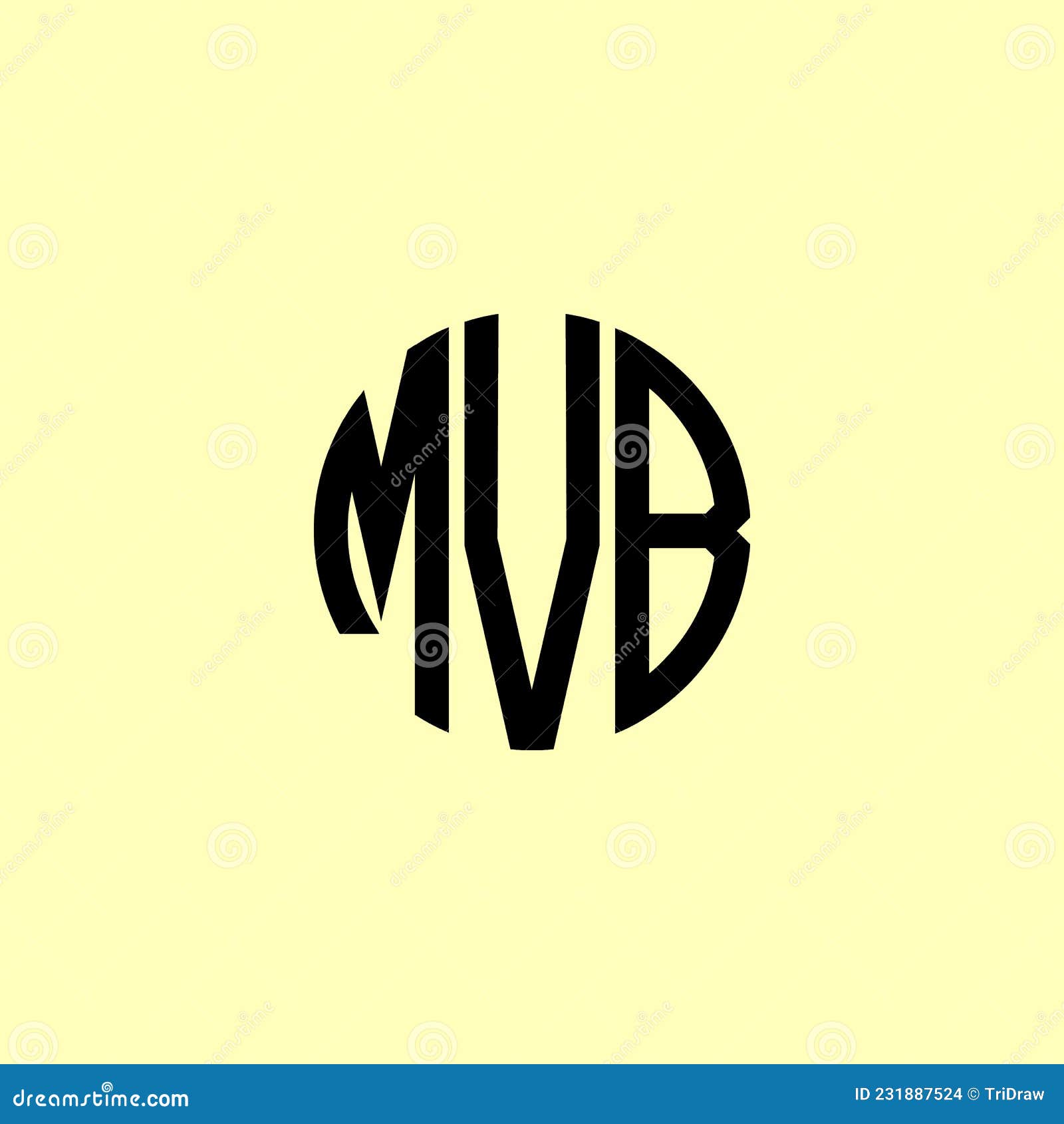 Creative Rounded Initial Letters MVB Logo Stock Vector - Illustration ...