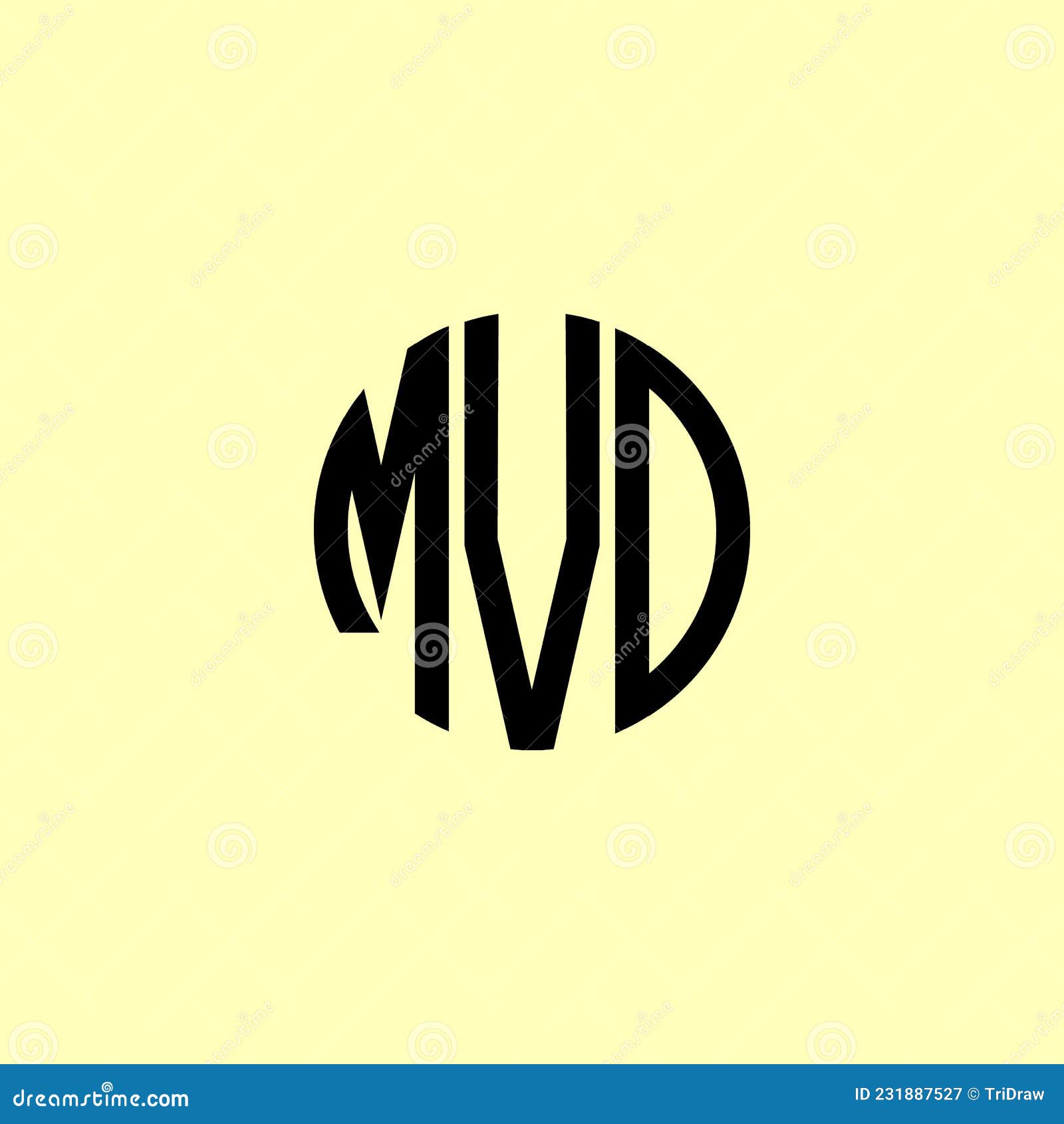 Creative Rounded Initial Letters MVD Logo Stock Vector - Illustration ...