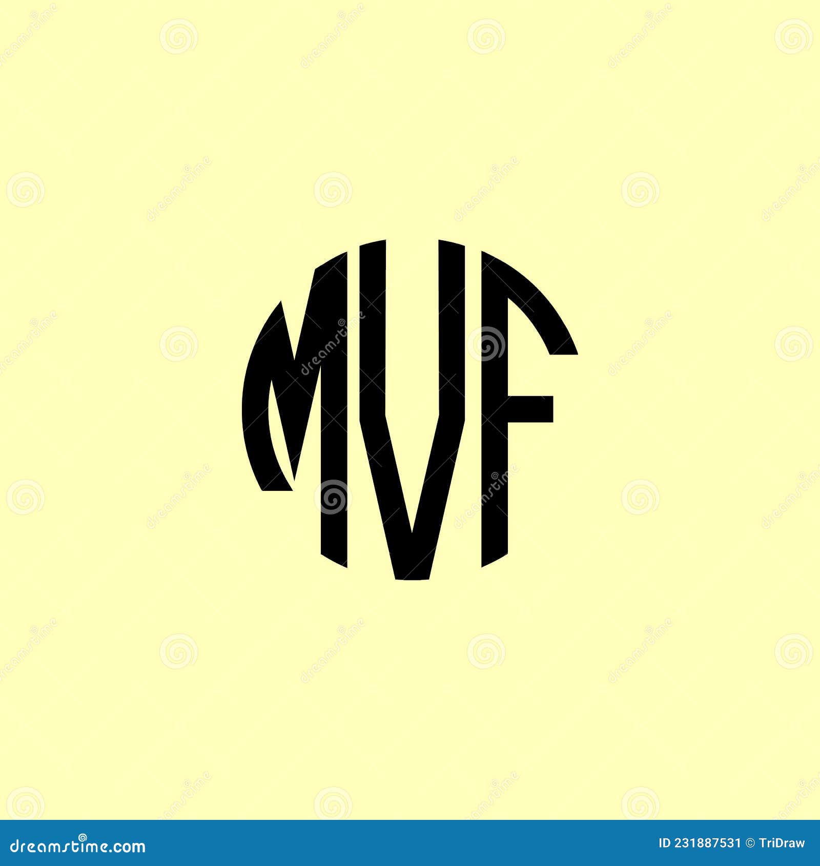 Creative Rounded Initial Letters MVF Logo Stock Vector - Illustration ...
