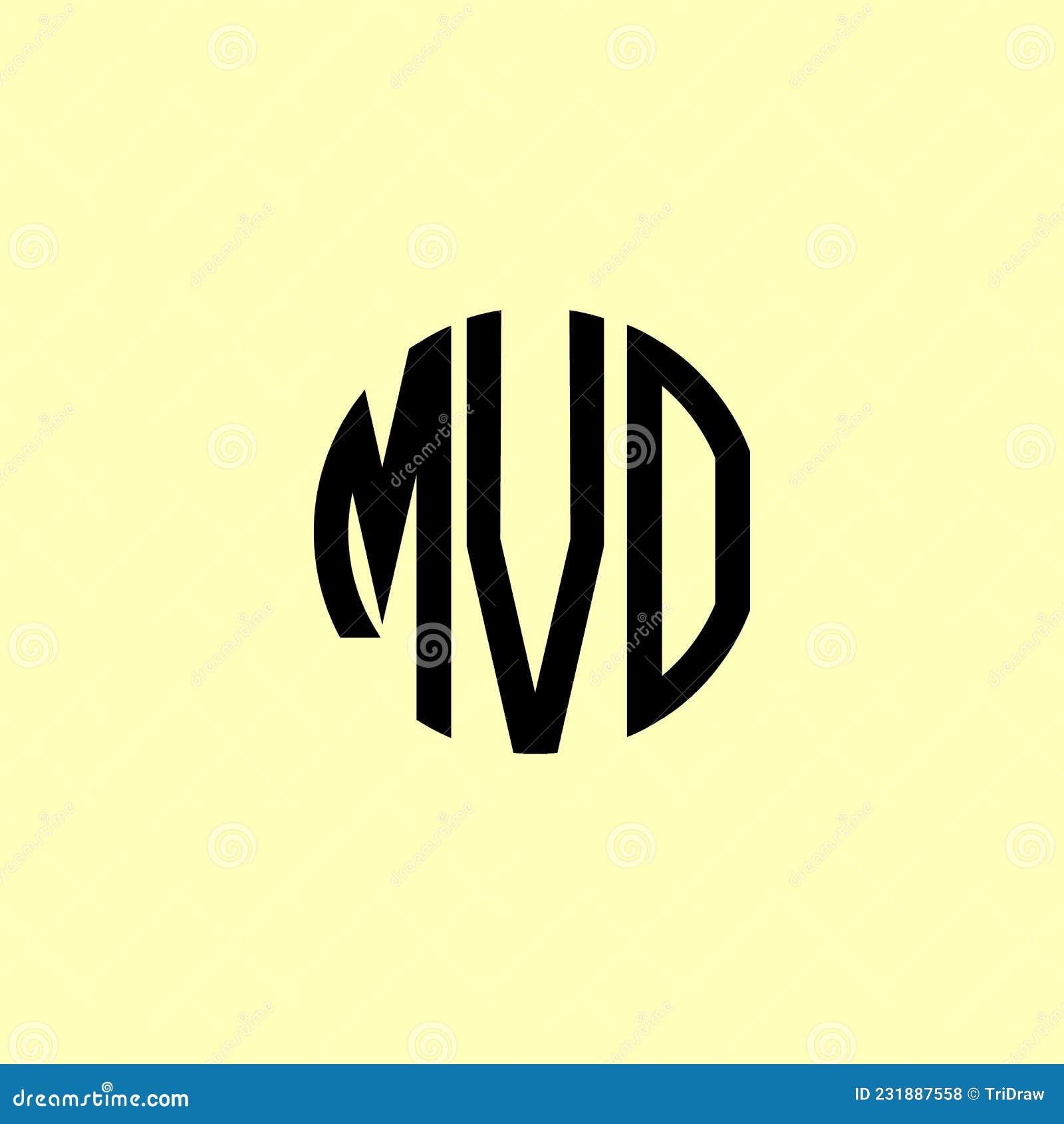 Creative Rounded Initial Letters MVO Logo Stock Vector - Illustration ...