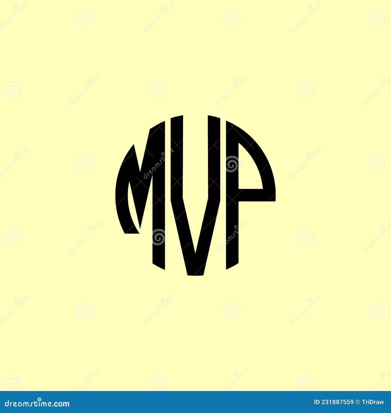 Creative Rounded Initial Letters MVP Logo Stock Vector - Illustration ...