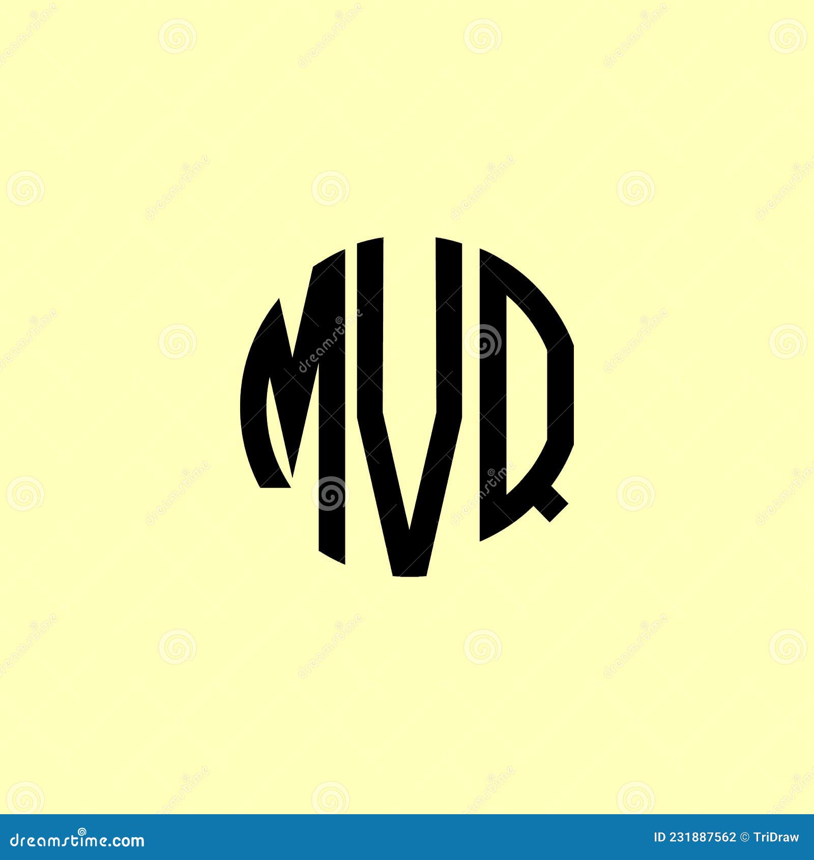 Creative Rounded Initial Letters MVQ Logo Stock Vector - Illustration ...