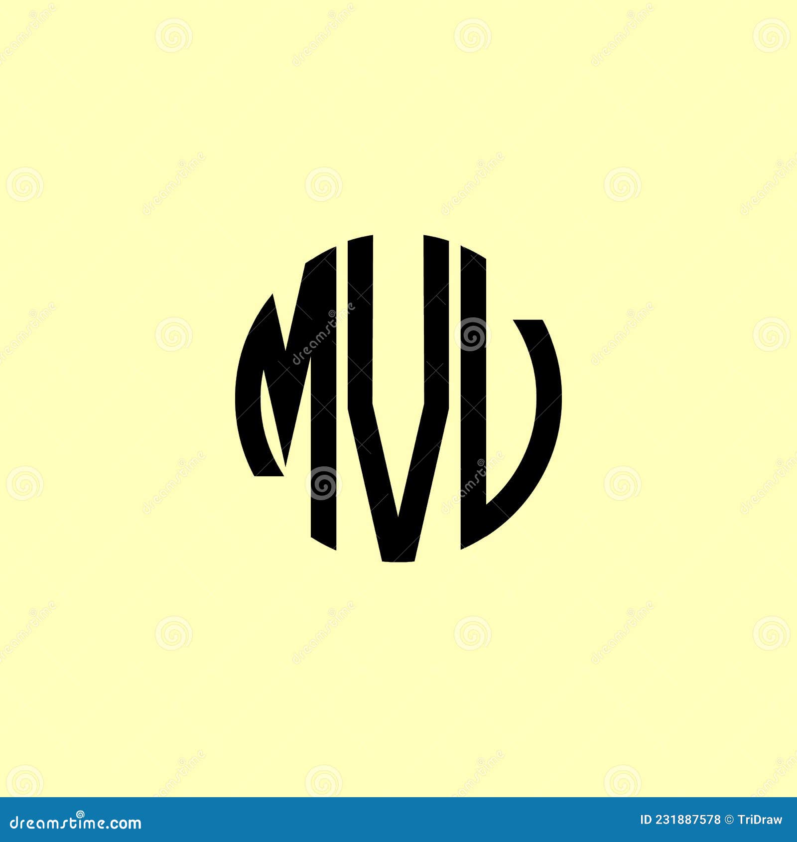 Creative Rounded Initial Letters MVV Logo Stock Vector - Illustration ...