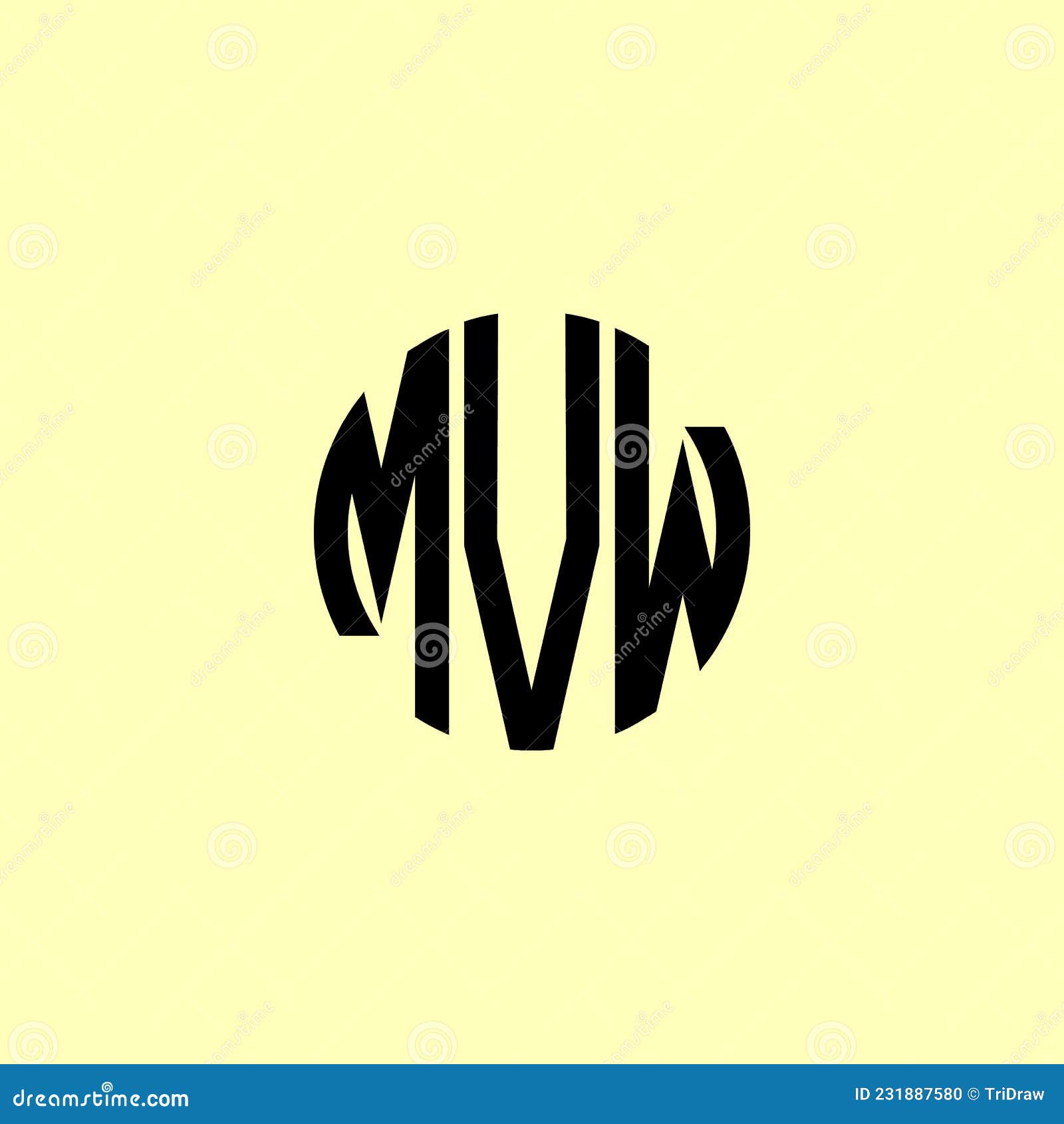 Creative Rounded Initial Letters MVW Logo Stock Vector - Illustration ...