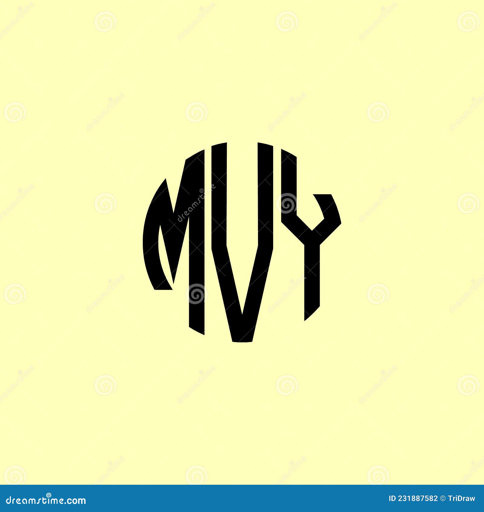 Creative Rounded Initial Letters MVY Logo Stock Vector - Illustration ...