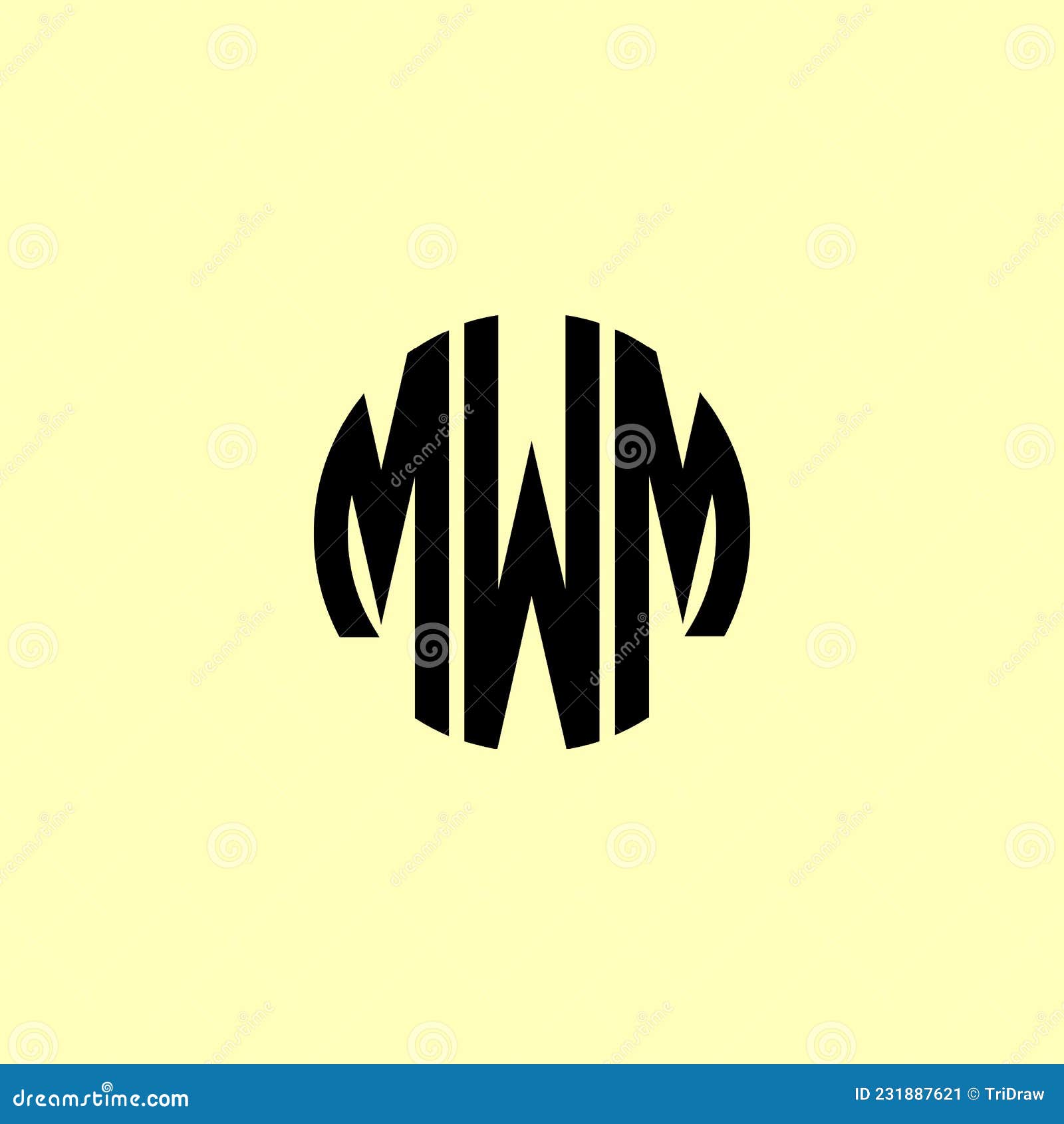 Creative Rounded Initial Letters MWM Logo Stock Vector - Illustration ...