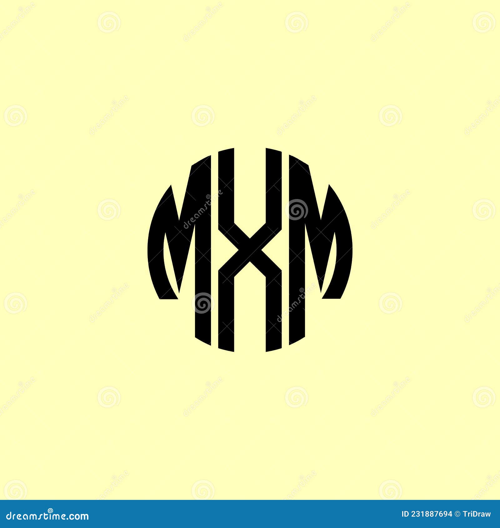 Creative Rounded Initial Letters MXM Logo Stock Vector - Illustration ...