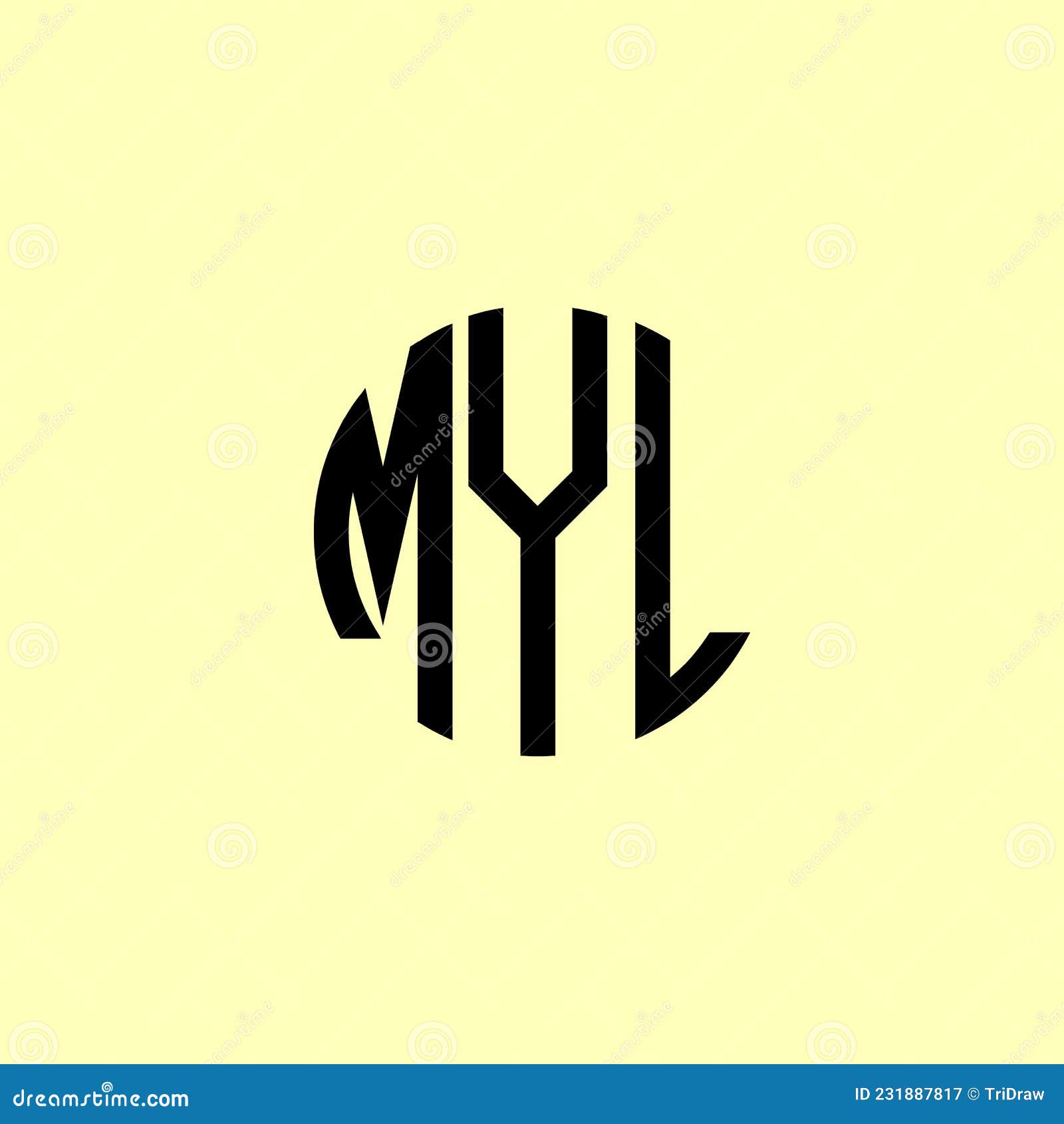 Creative Rounded Initial Letters MYL Logo Stock Vector - Illustration ...