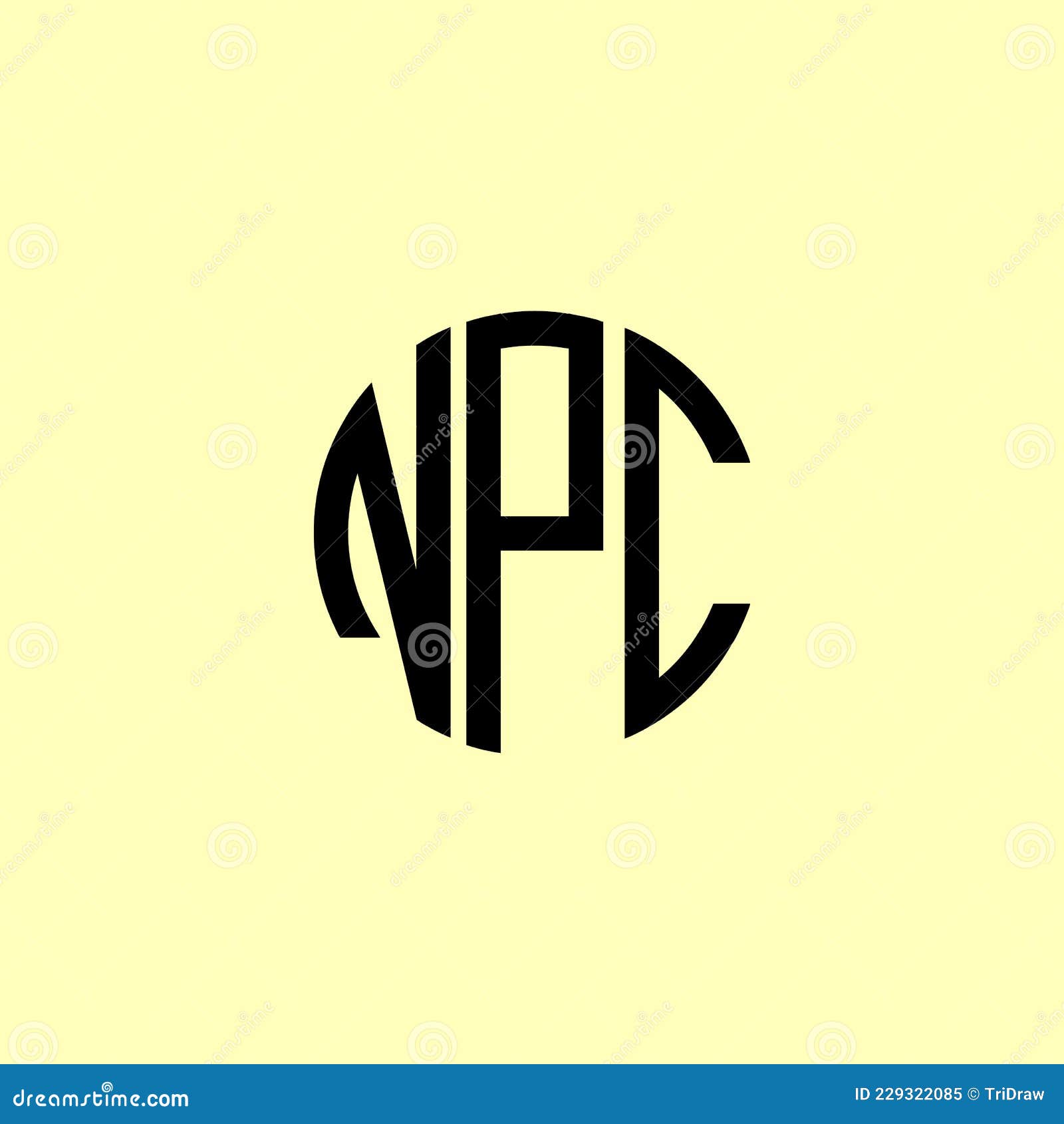 Creative Rounded Initial Letters NPC Logo Cartoon Vector ...
