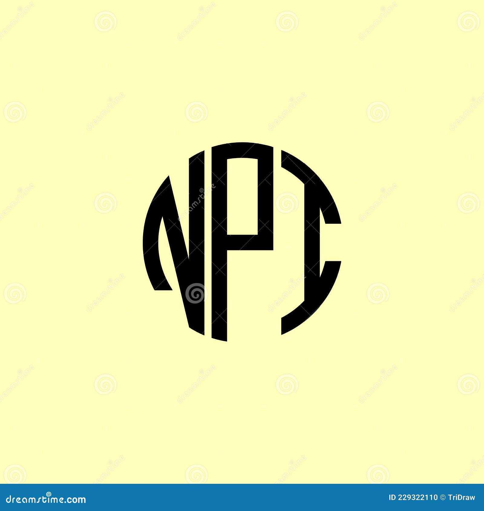 Creative Rounded Initial Letters NPI Logo Stock Vector - Illustration ...