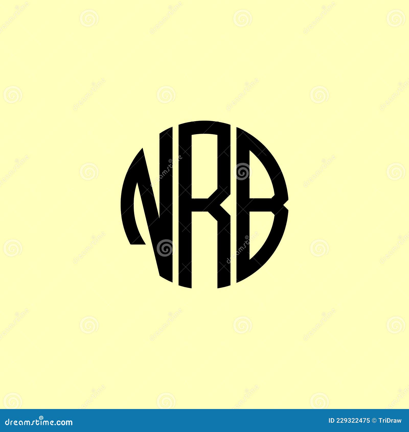 Creative Rounded Initial Letters NRB Logo Stock Vector - Illustration ...