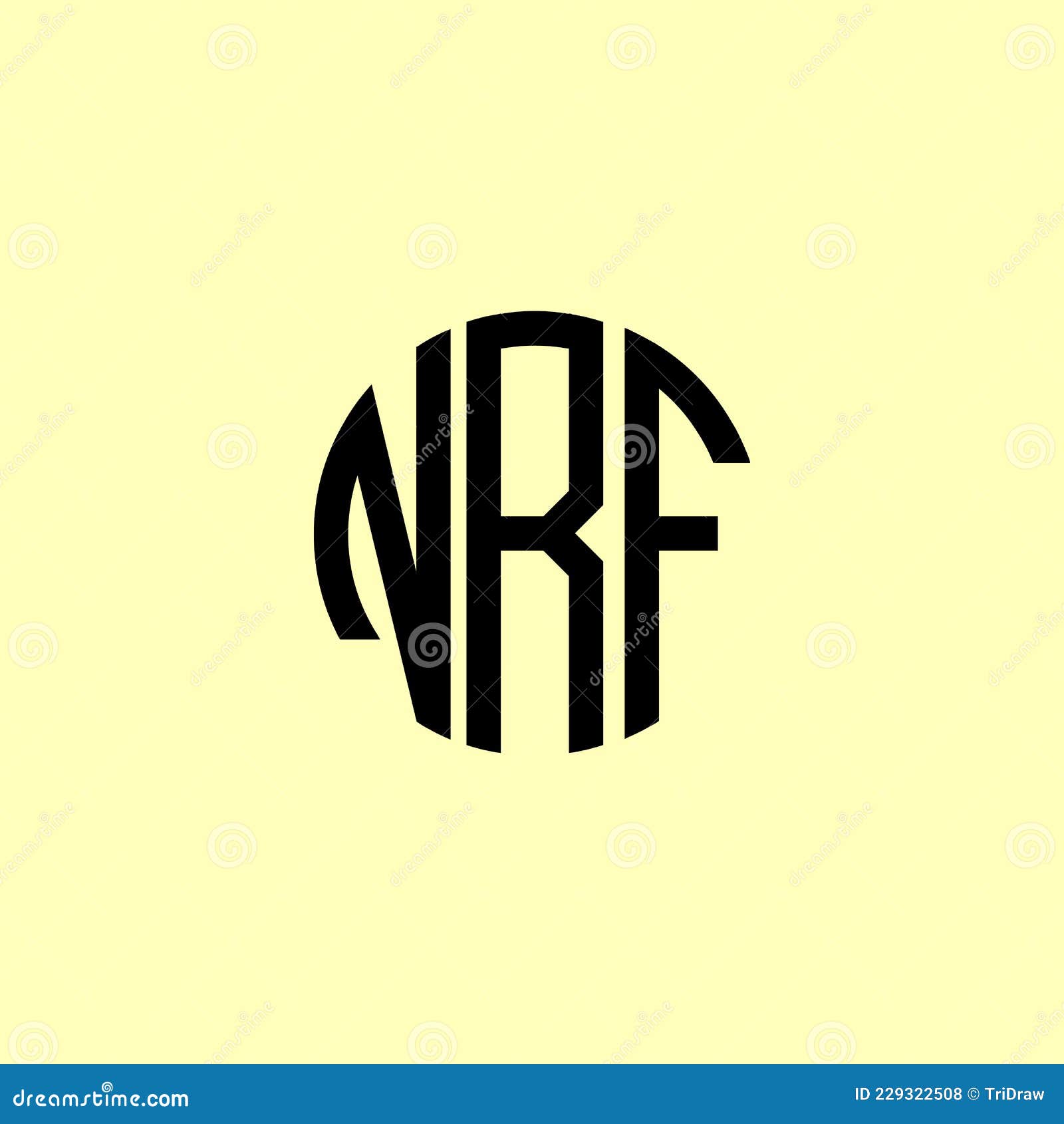Creative Rounded Initial Letters NRF Logo Stock Vector - Illustration ...