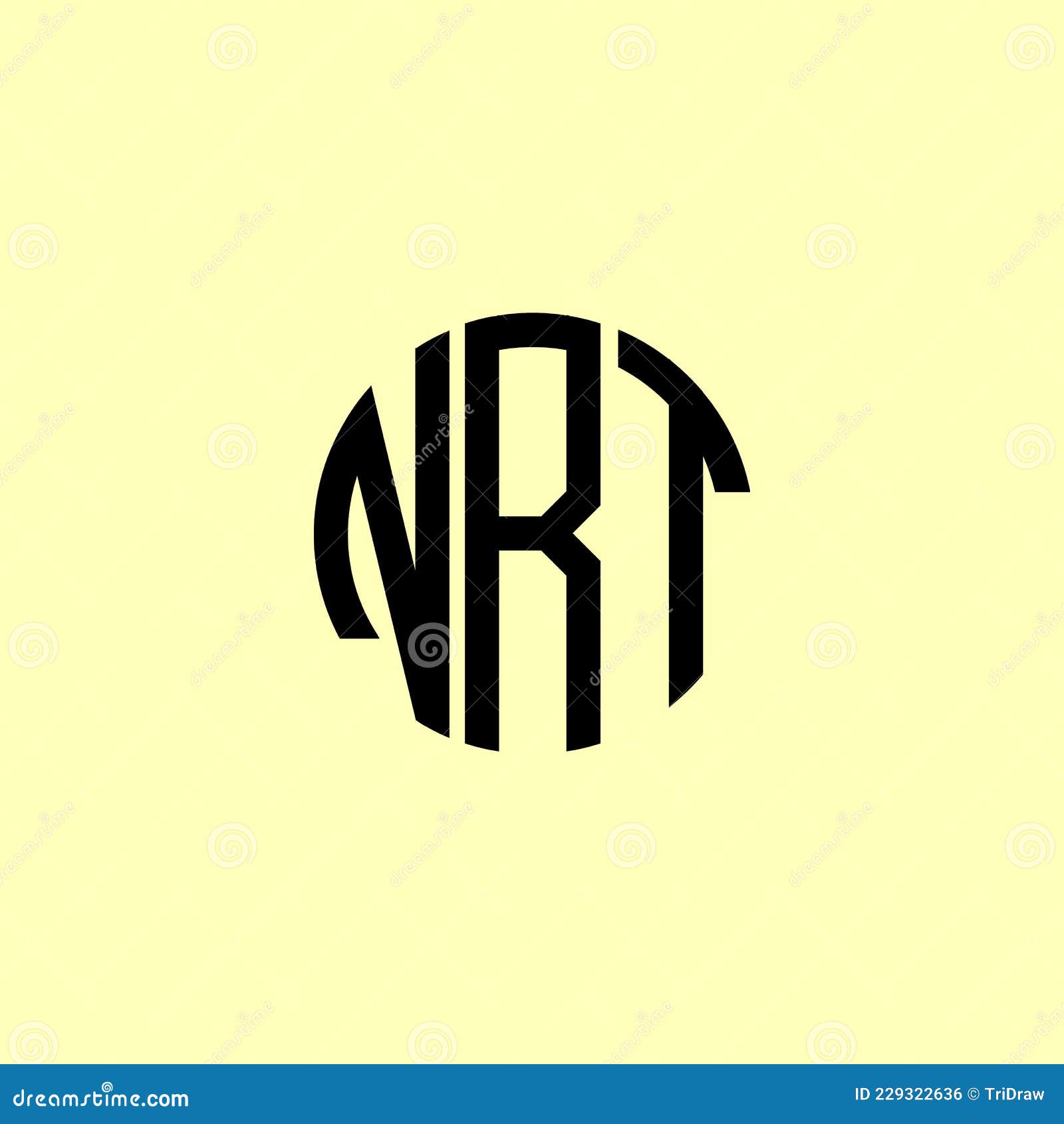 Creative Rounded Initial Letters NRT Logo Vector Illustration ...